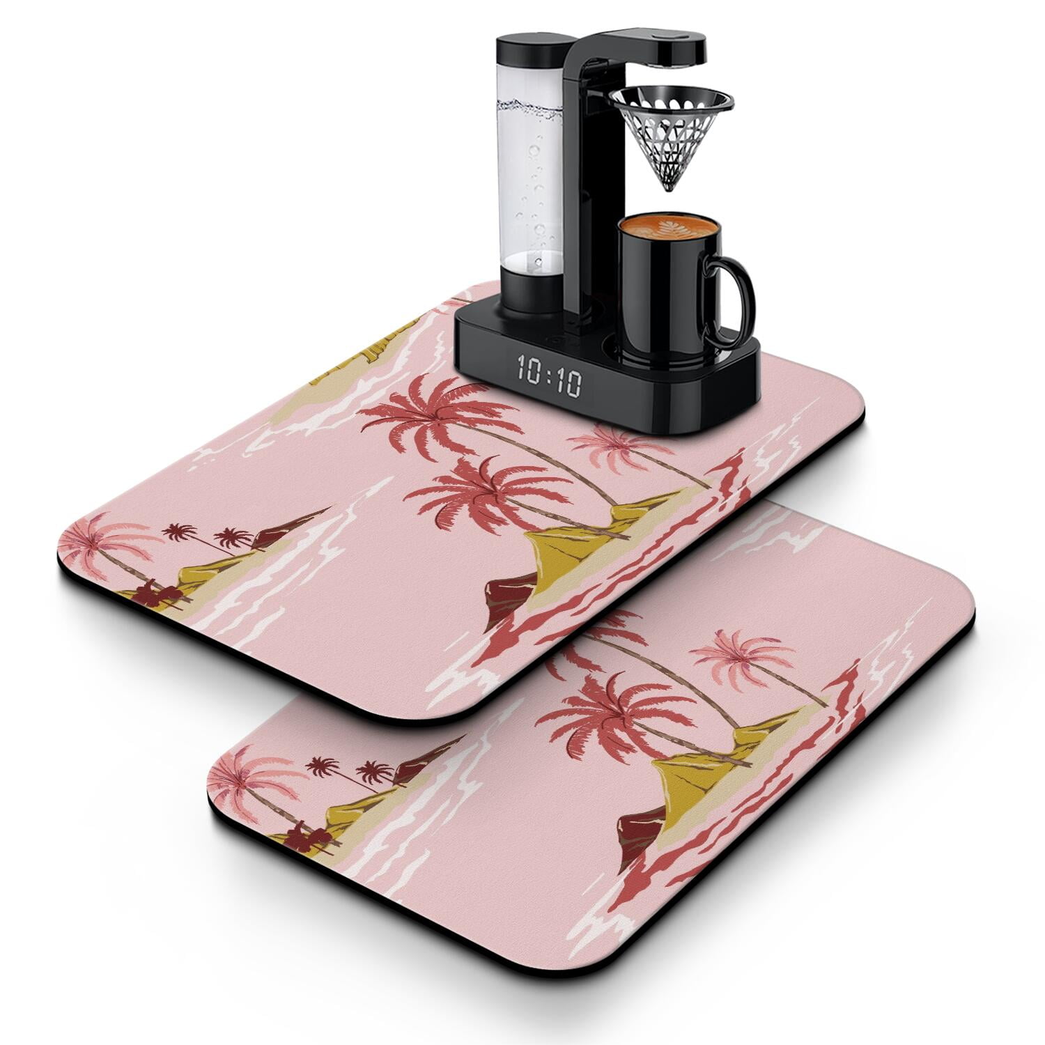 Hawaiian Paradise Coffee Mat, Diatom Mud Dish Drying Mat, Coastal Beach ...