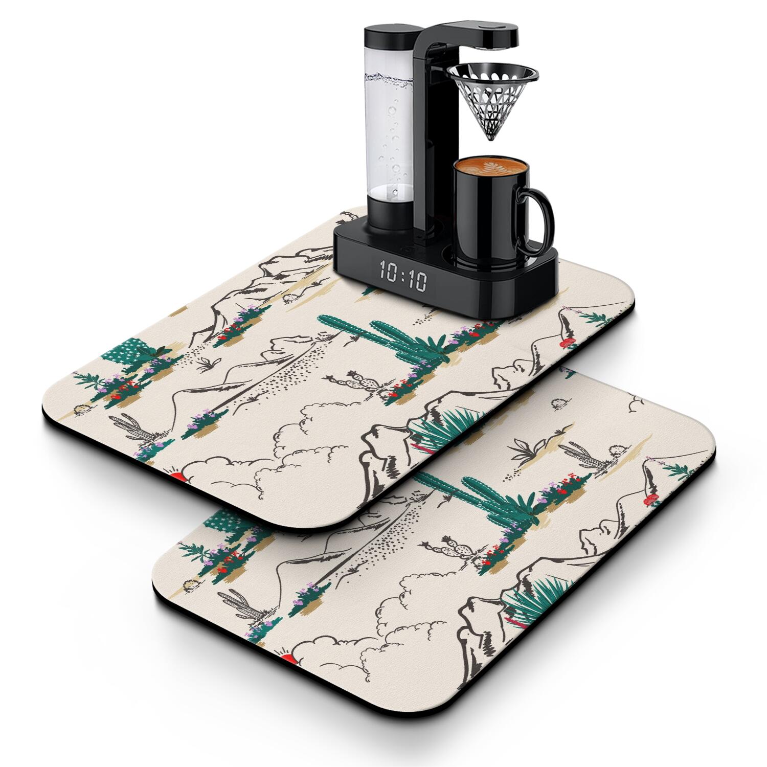 Hawaiian Paradise Coffee Mat, Diatom Mud Dish Drying Mat, Coastal Beach ...