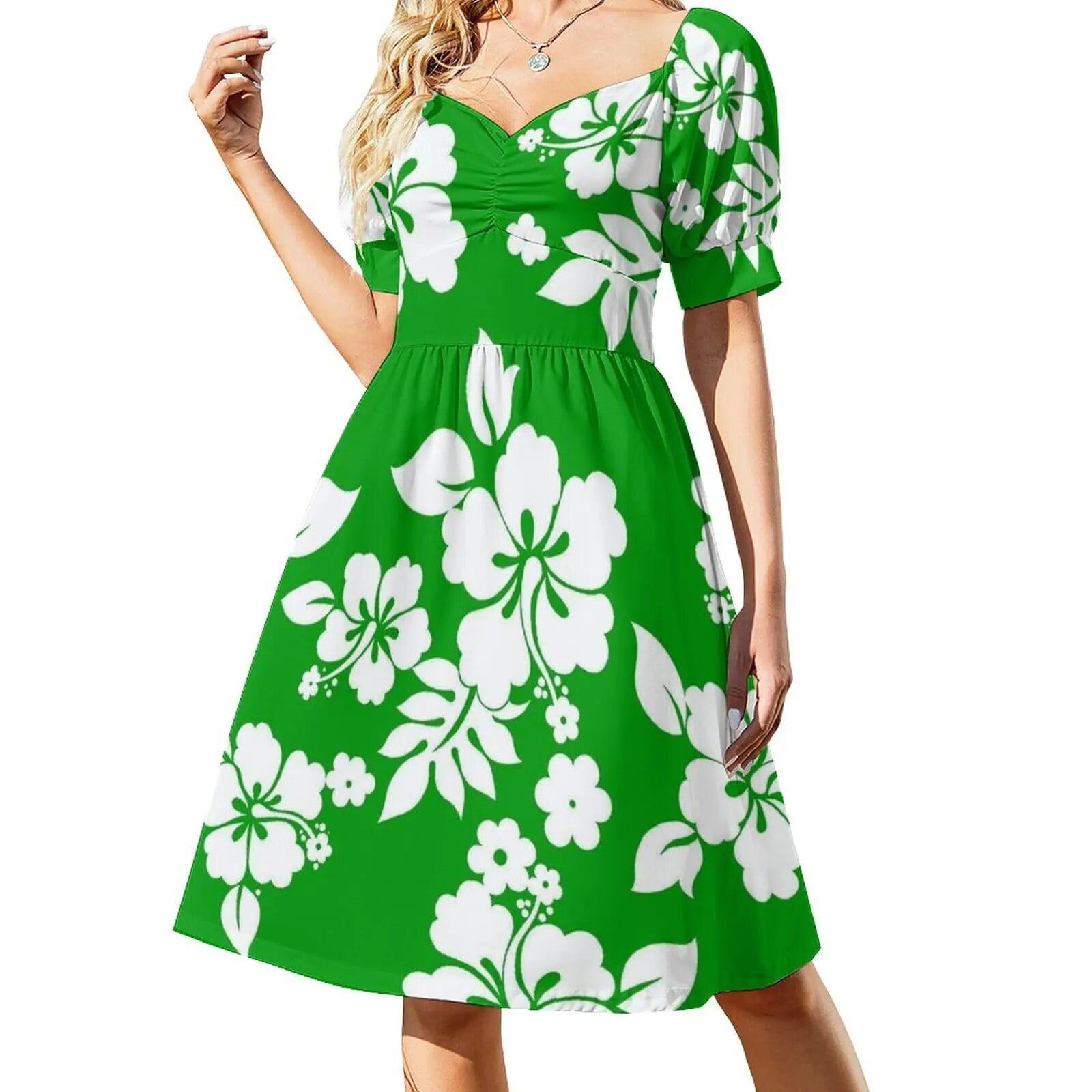 Hawaiian Pattern - Green Dress party dress women elegant luxury dresses ...