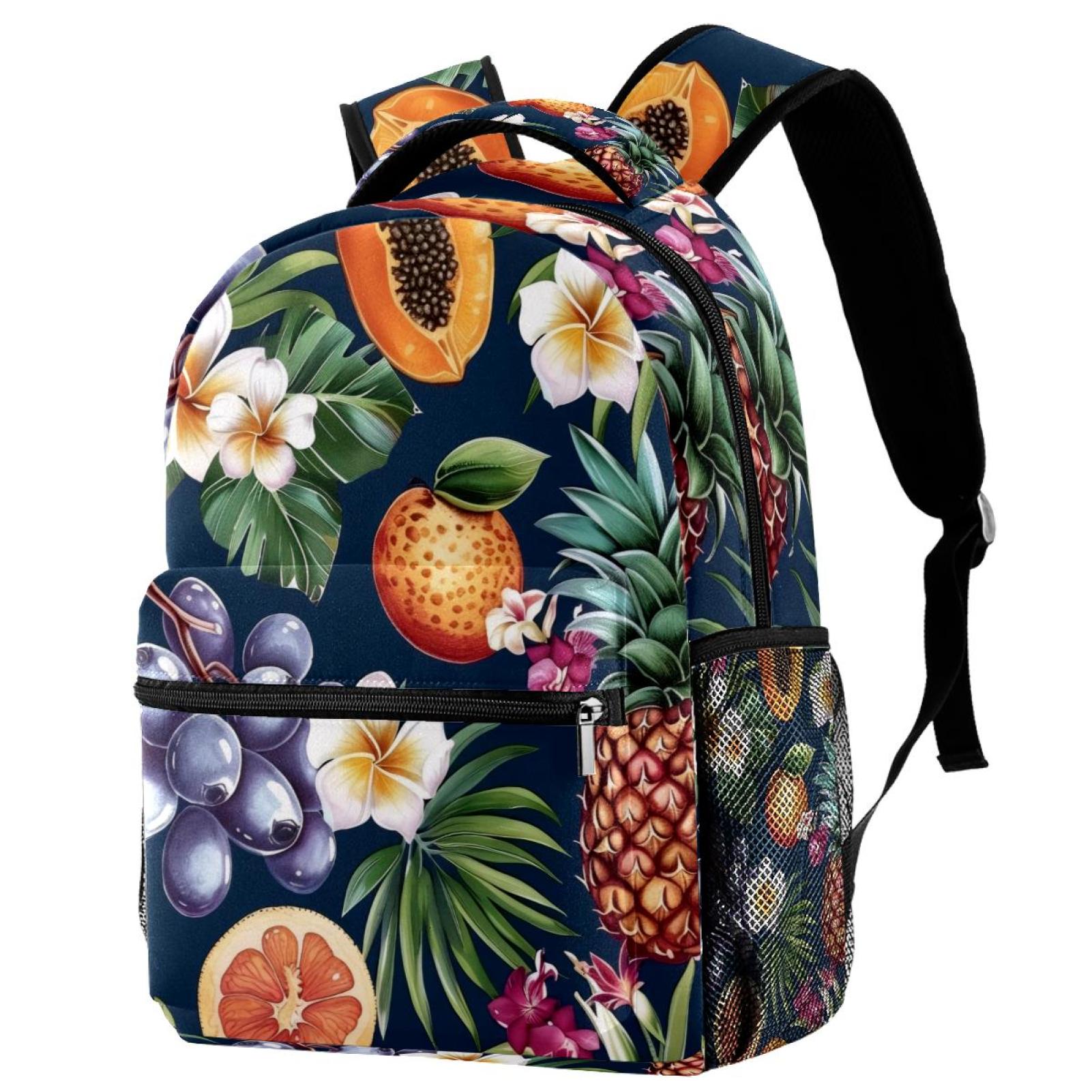 Hawaiian Pattern with Tropical Fruits and Flowers Backpack for ...