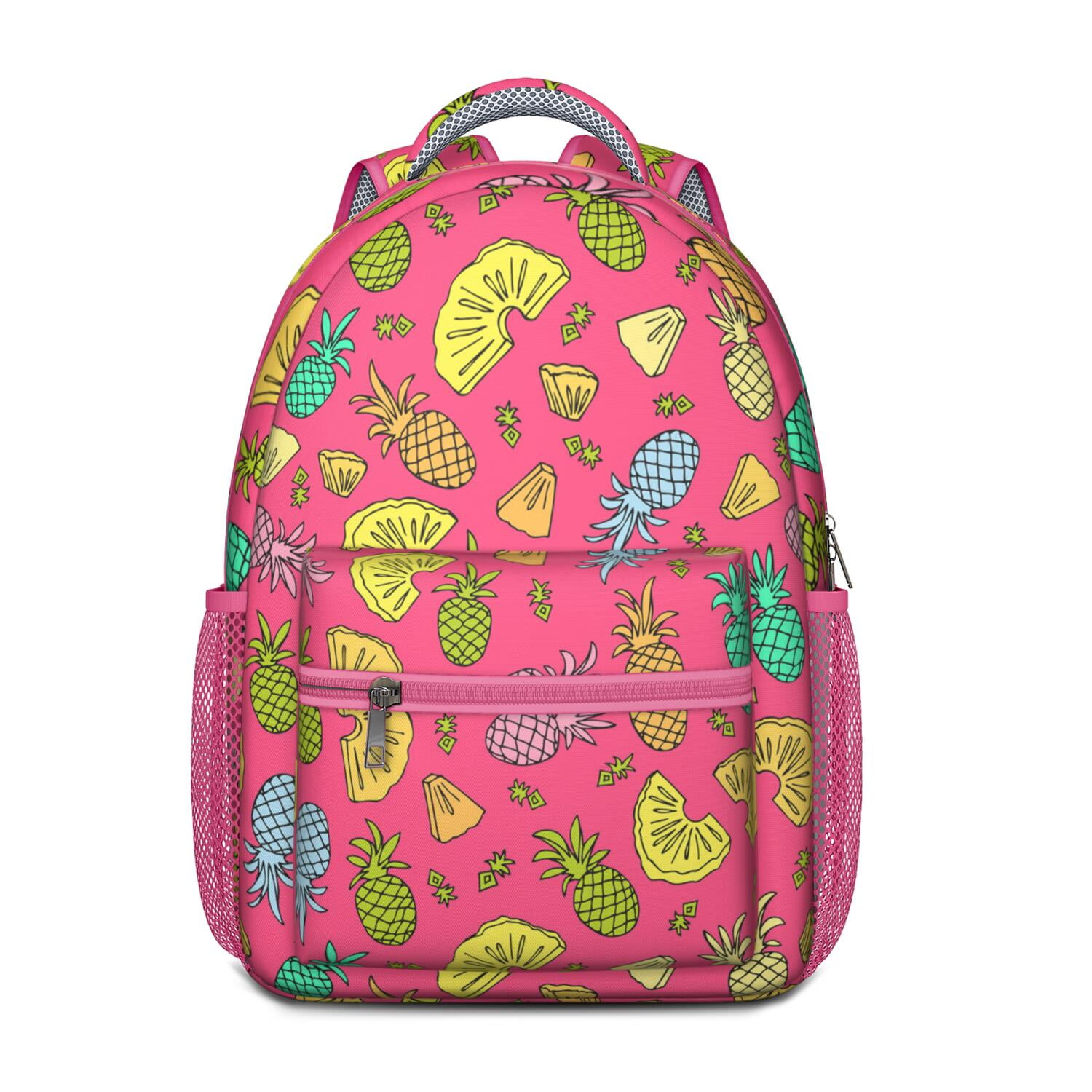 Hawaiian Pineapple Backpack - Tropical Fruit Pattern Waterproof Bookbag ...