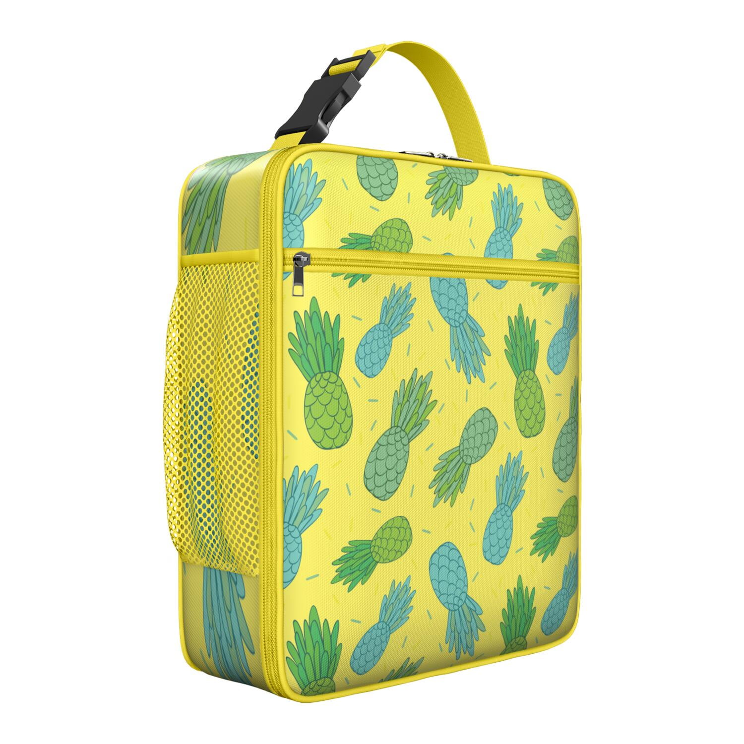 Hawaiian Pineapple Print Lunch Tote – Cute Exotic Tropical Fruit Pattern with Sunshine and ...