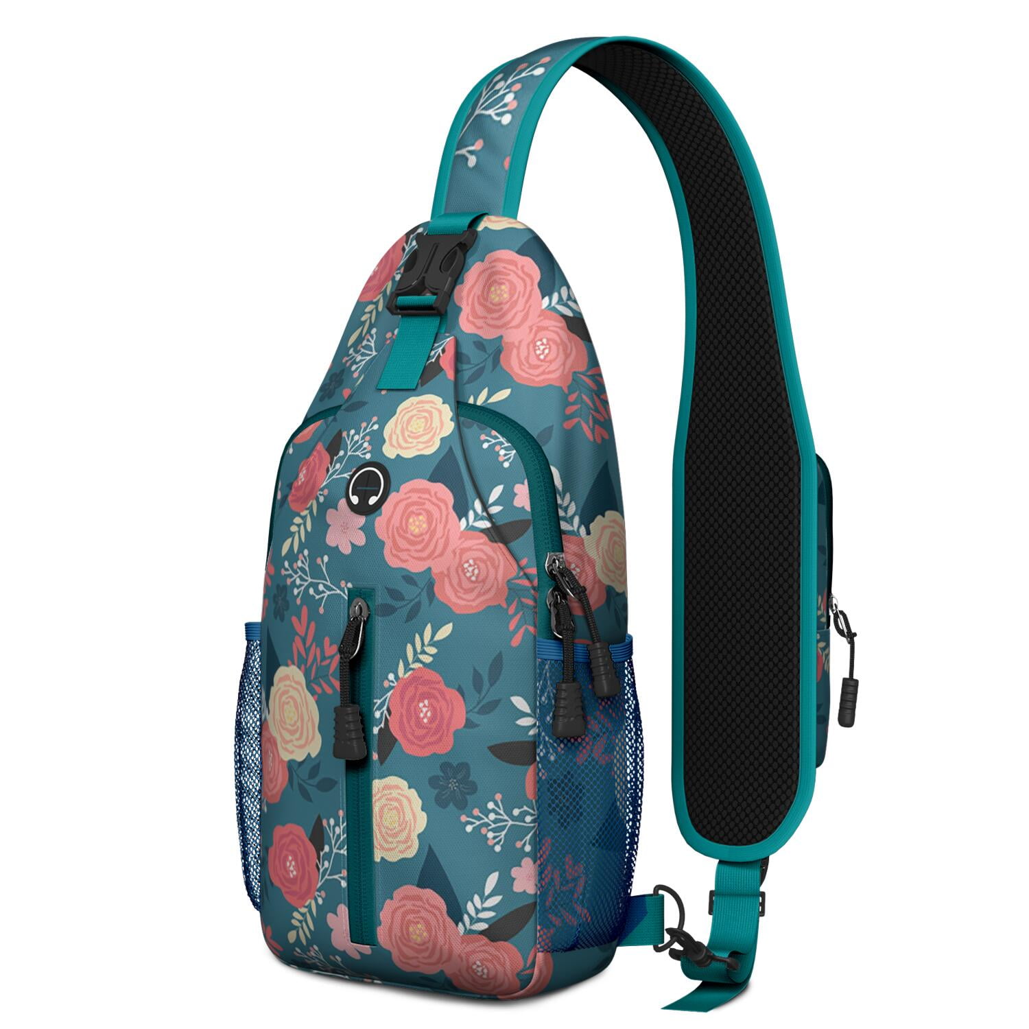 Hawaiian Pineapple Sling Backpack with Golden Summer Fruit Design ...