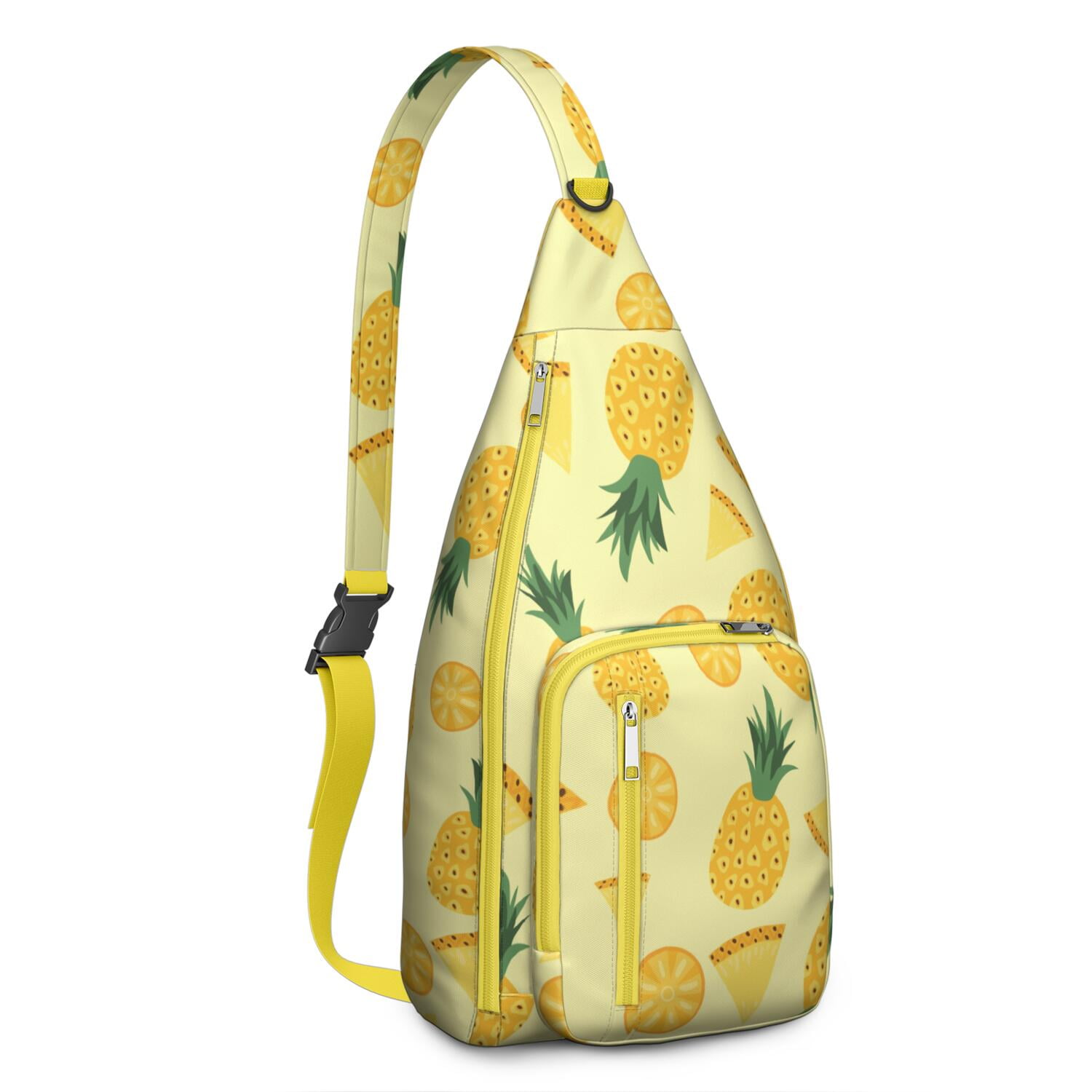 Hawaiian Pineapple Sling Backpack - Exotic Yellow Fruit Design, Anti ...