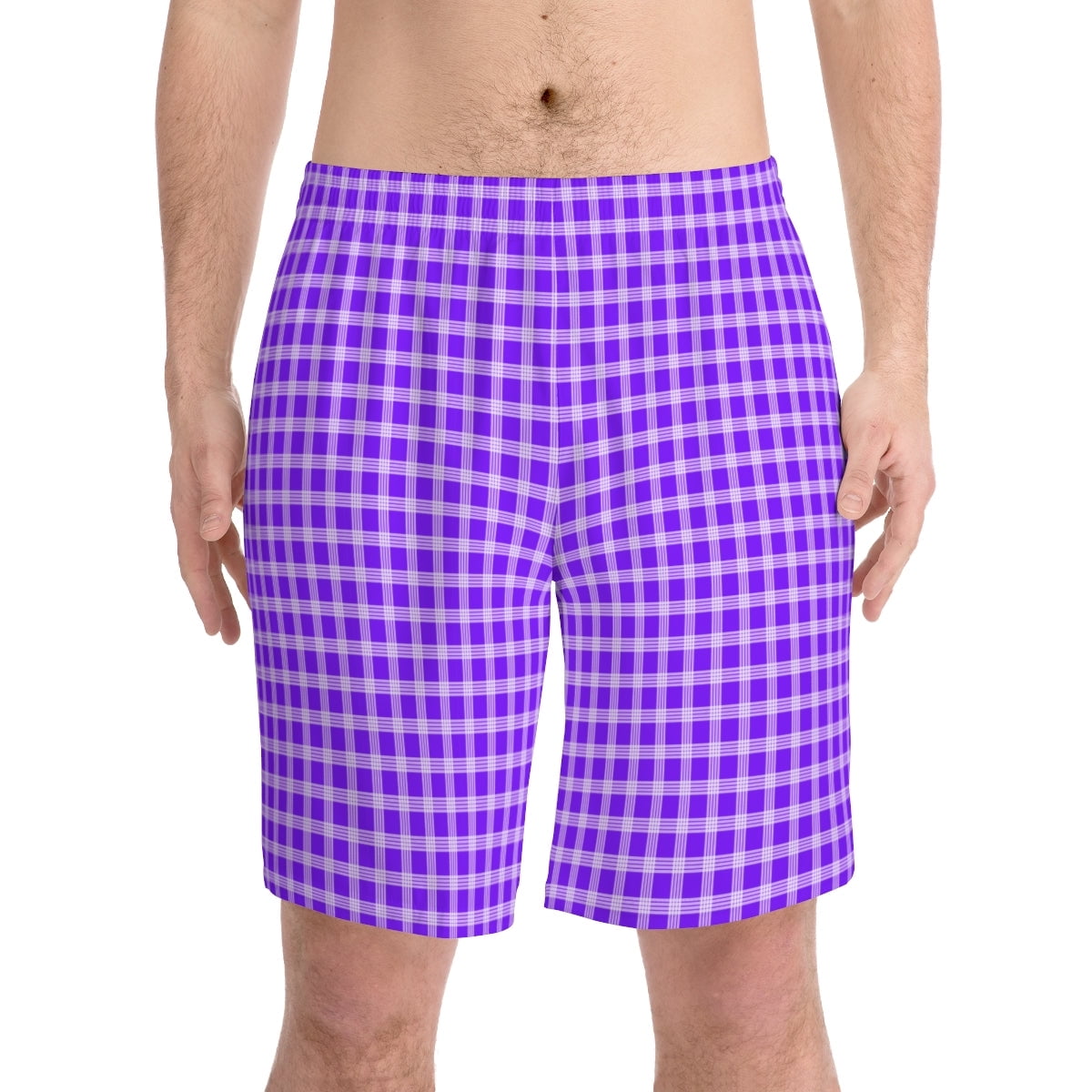Hawaiian Plaid | Palaka | Country Style | Men's Elastic Beach Shorts ...