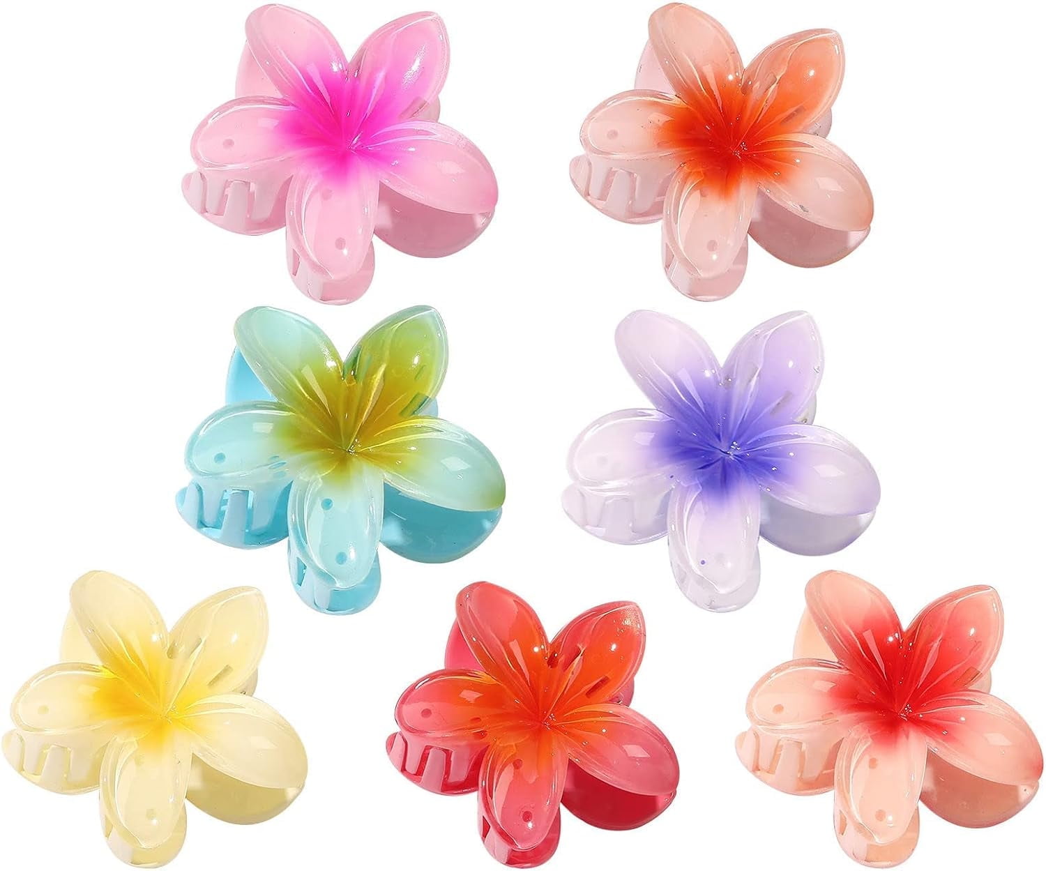 Hawaiian Plumeria Flower Hair Claw Clips, Large Hair Claw Clips Women ...