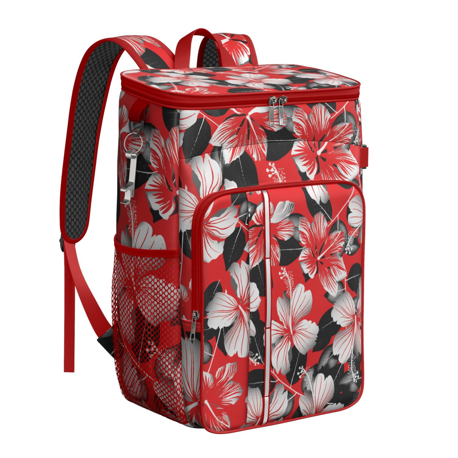 Hawaiian Print Backpack Cooler, Leakproof Insulated Cooler Bag with ...