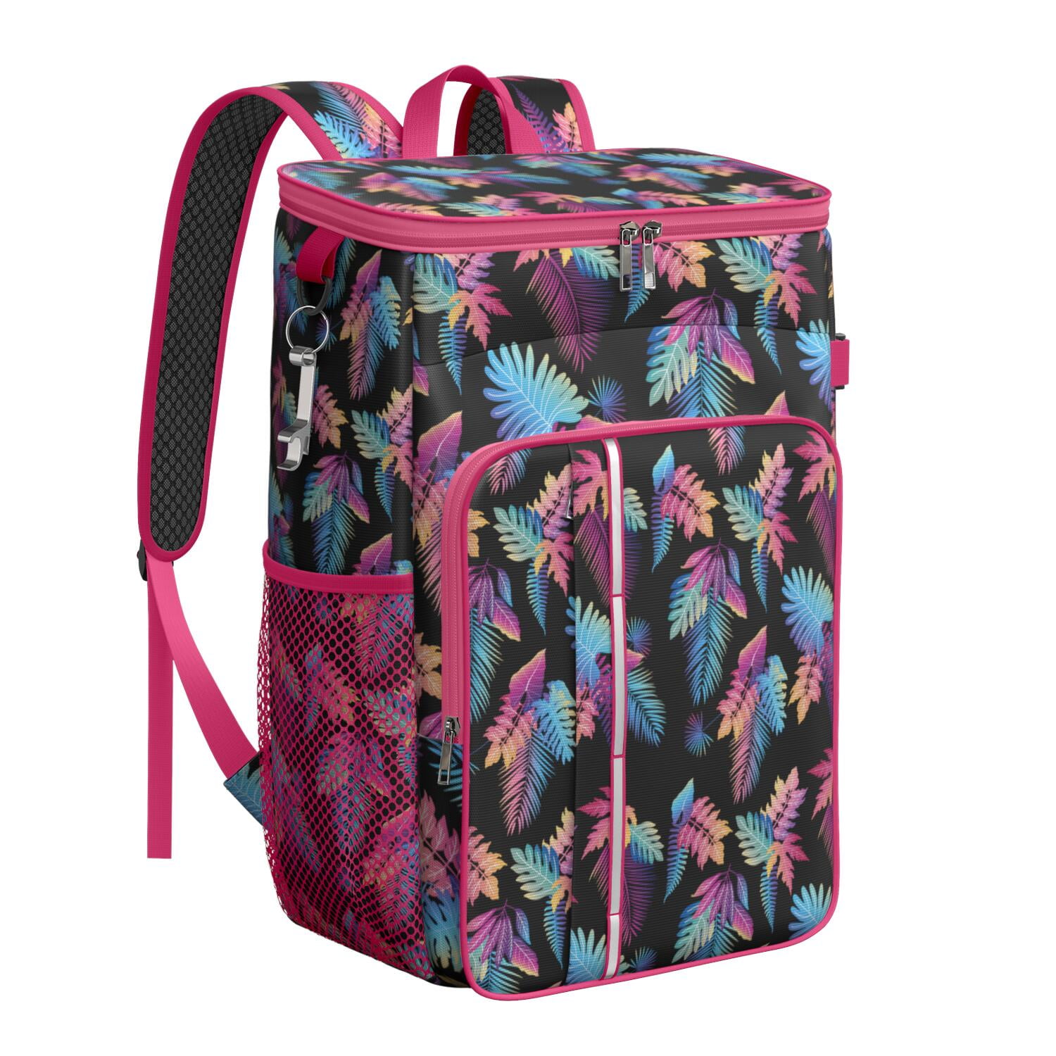 Hawaiian Print Backpack Cooler, Leakproof Insulated Cooler Bag with ...