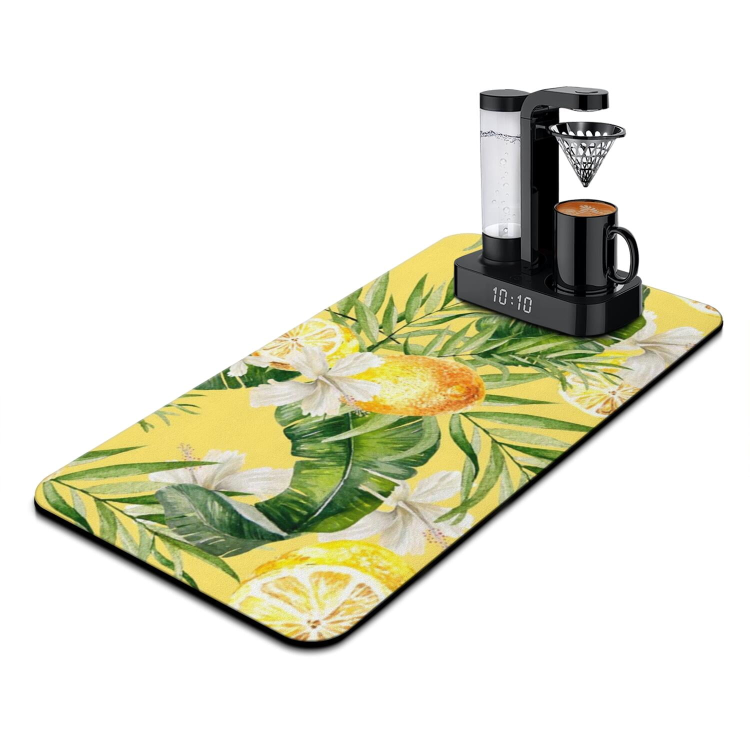 Hawaiian Print Coffee Bar Mat - Multi-Purpose Absorbent Mat with Non ...