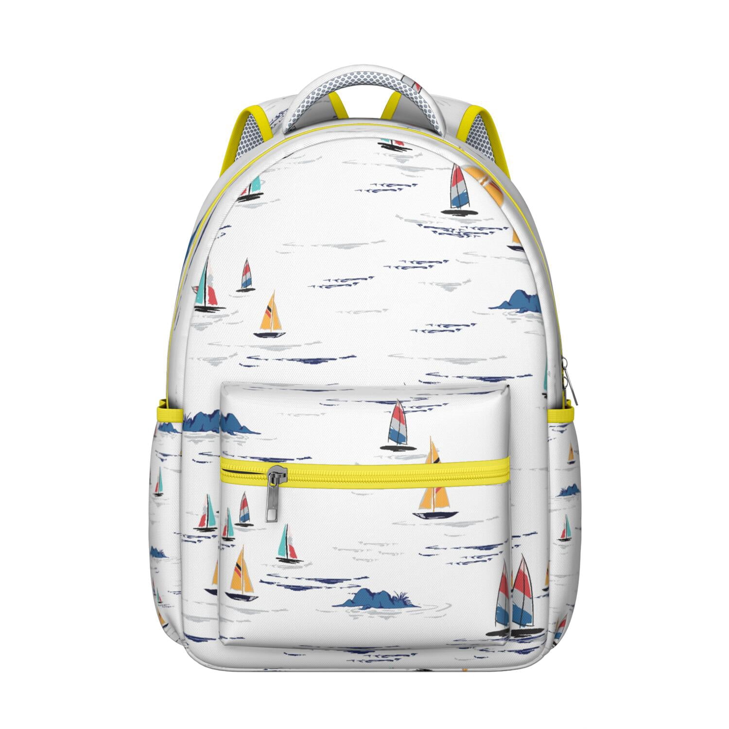 Hawaiian Print School Backpack Jungle Leaves and Tropical Floral Travel ...