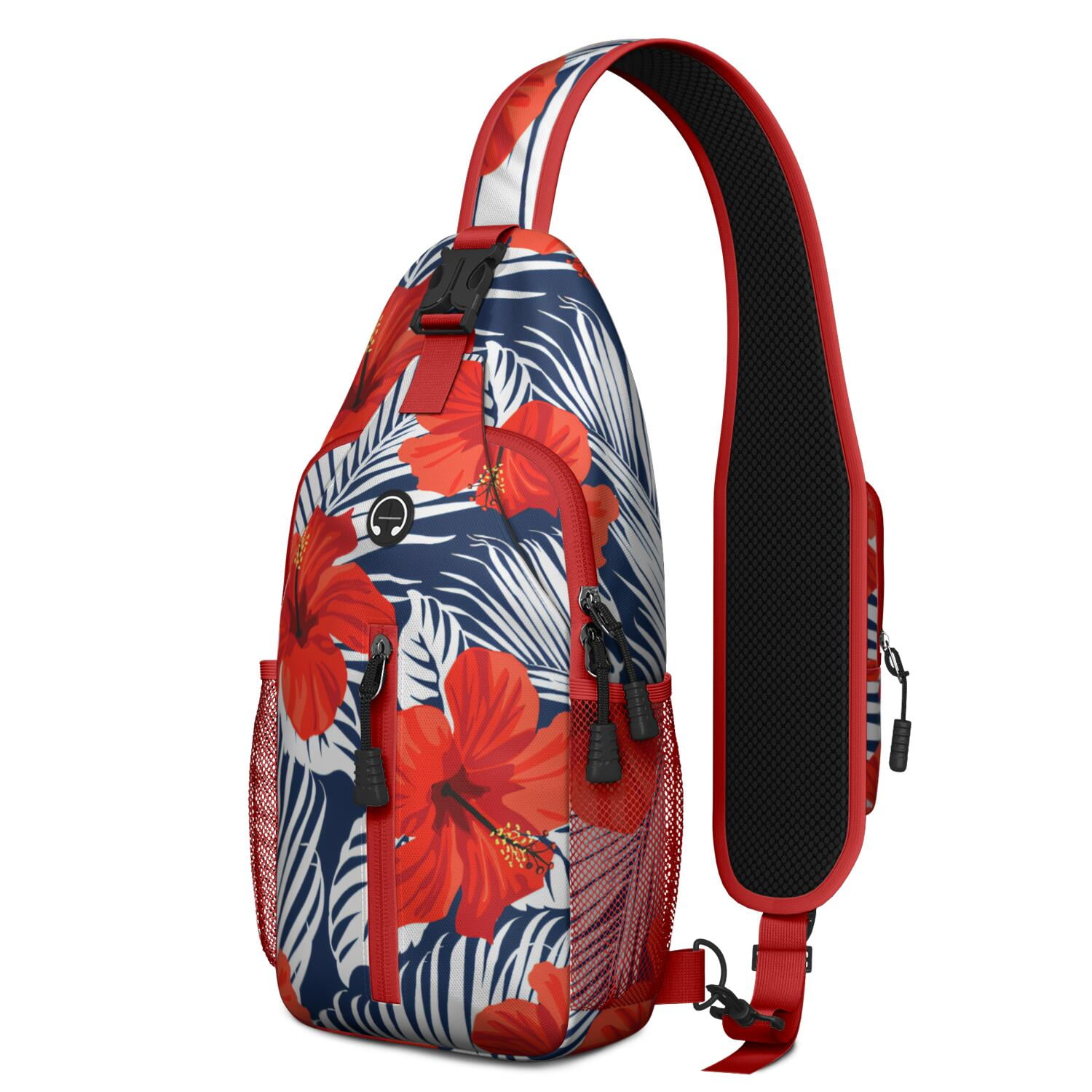 Hawaiian Print Sling Backpack, Lightweight Crossbody Daypack with ...