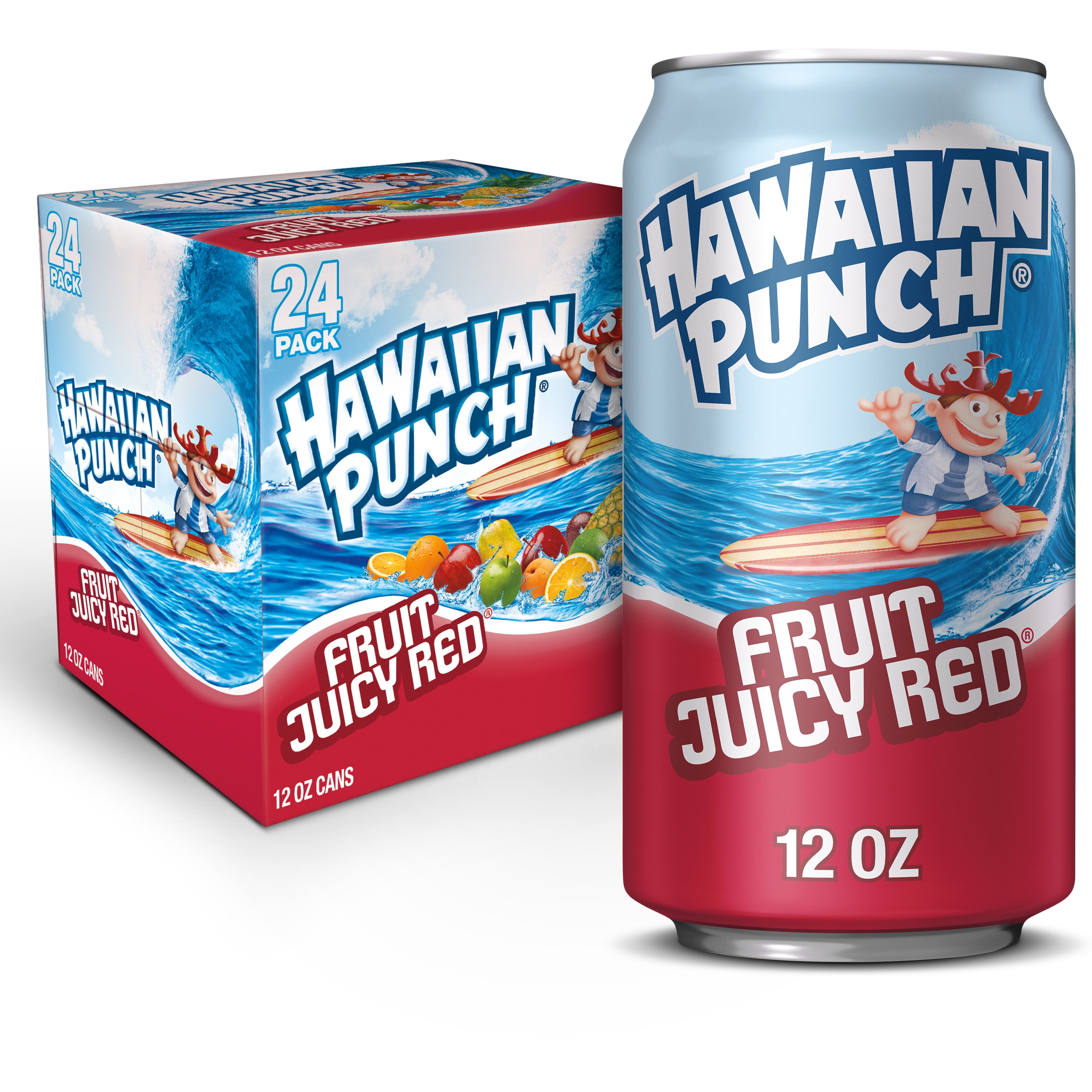 Hawaiian Punch Fruit Juicy Red, 12 fl oz Cans, 24 Pack - Walmart ...