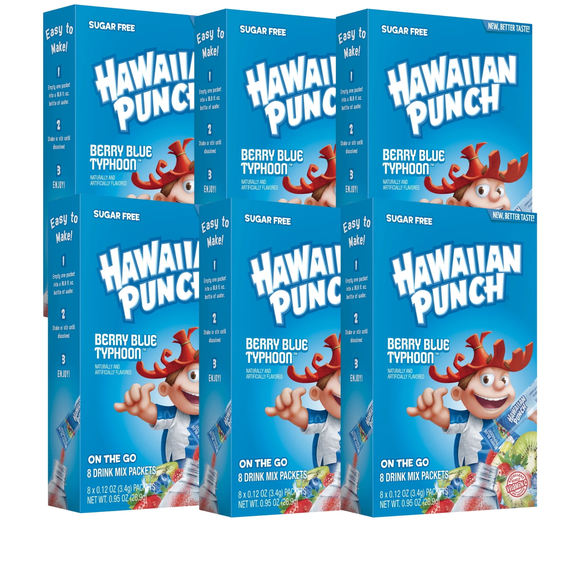 Hawaiian Punch On the Go Powder Drink Mix Berry Blue Typhoon Water ...