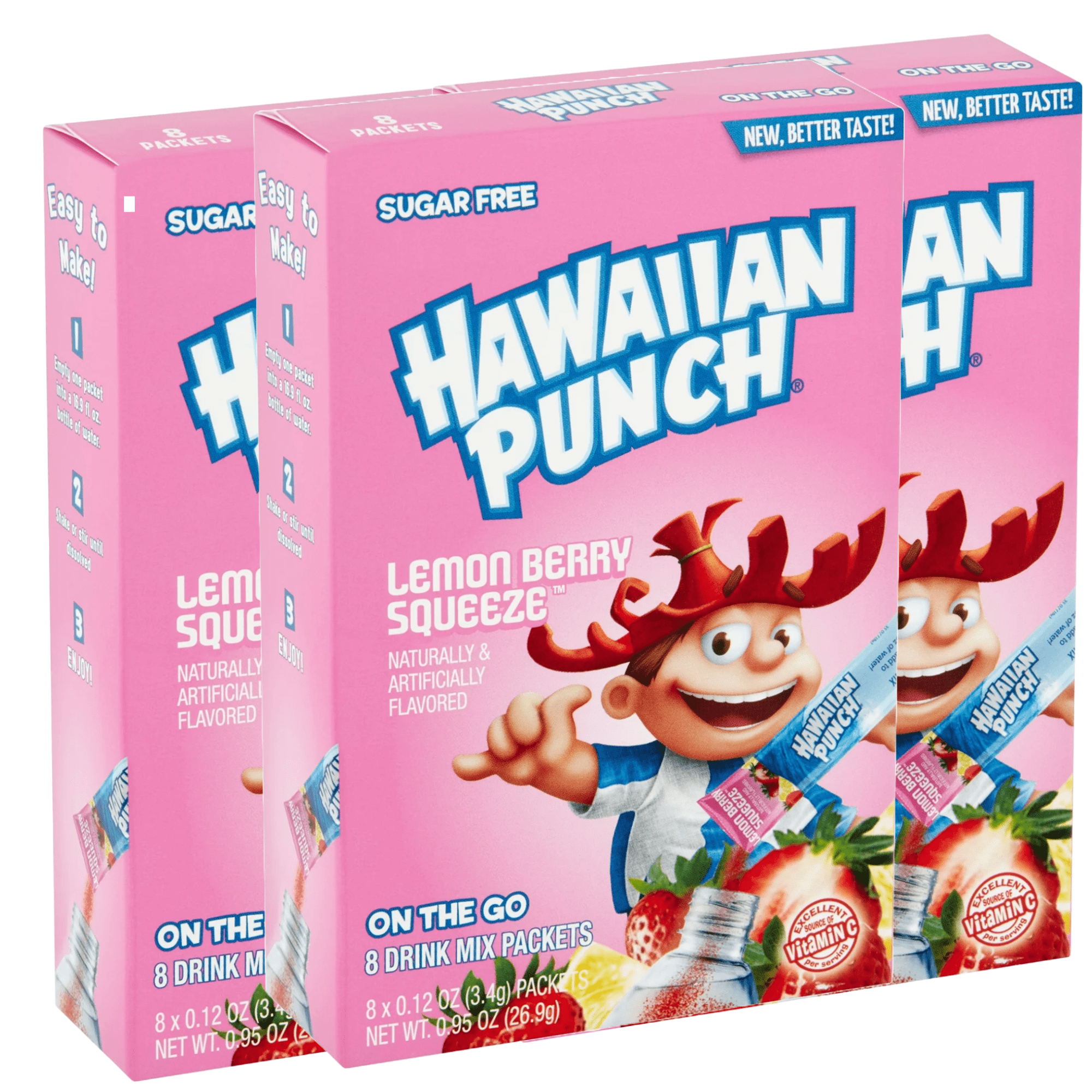 Hawaiian Punch Lemon Berry Squeeze Drink Mix, 0.12 Oz Packets, 8 Count ...