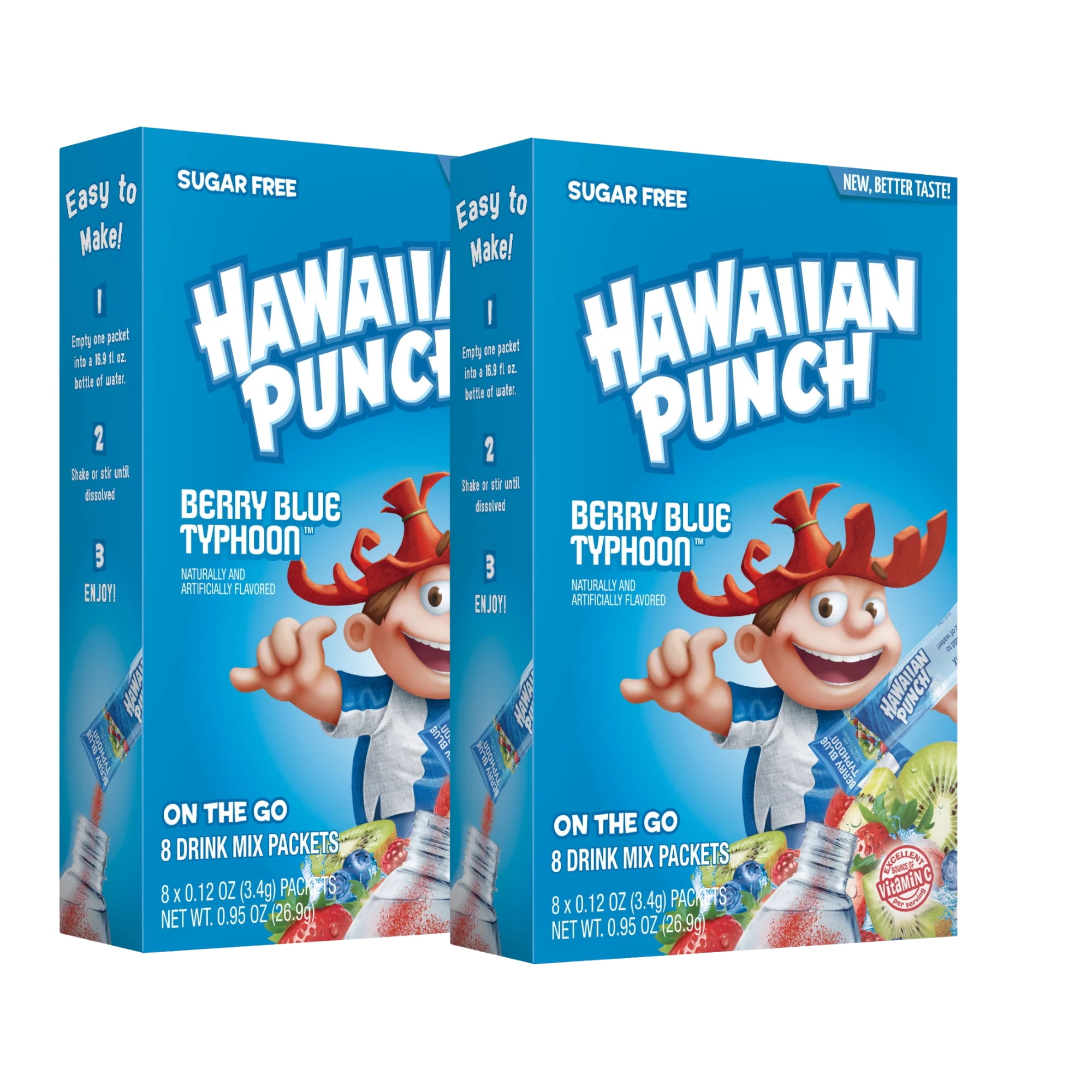 Hawaiian Punch On the Go Powder Drink Mix Berry Blue Typhoon Water ...