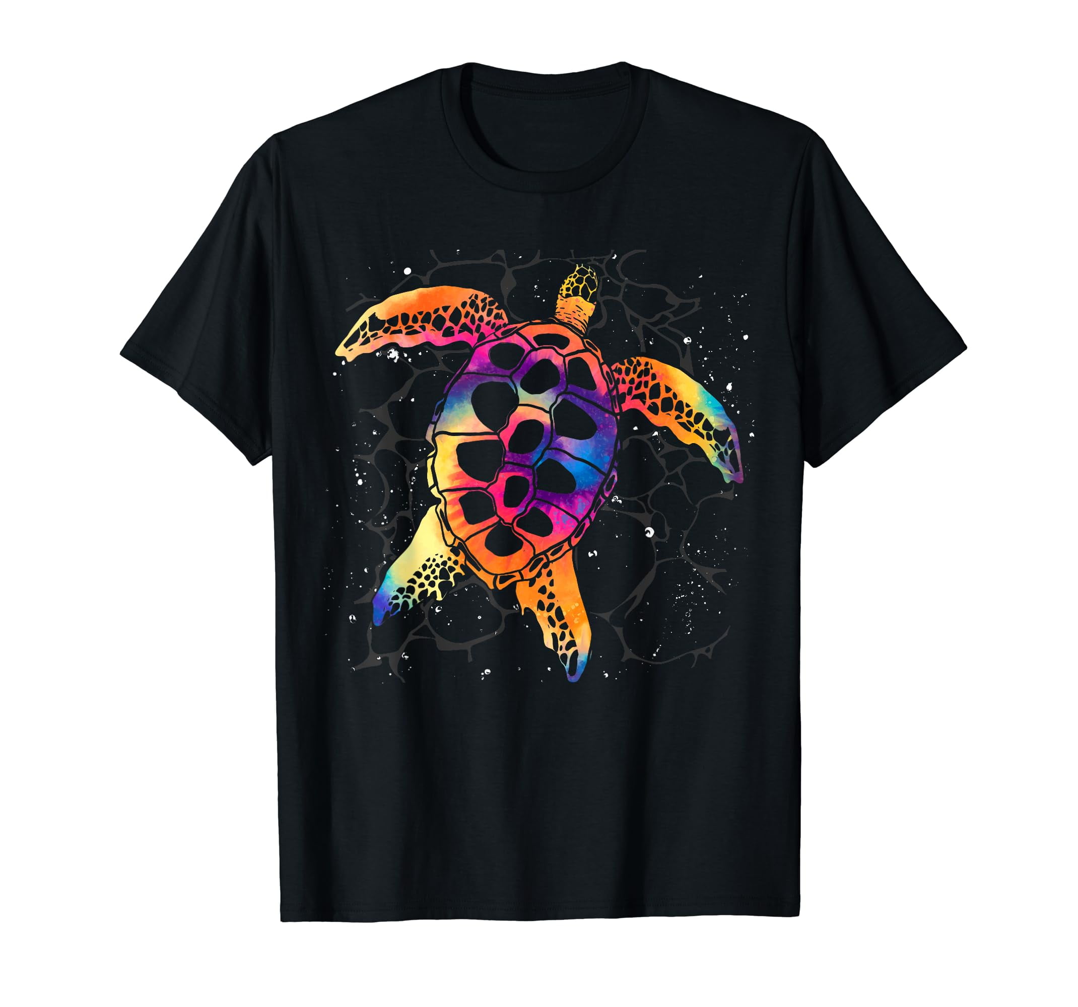 Hawaiian Sea Animal Ocean Tribal Sea Turtle T-Shirt Black Tee - Walmart.com