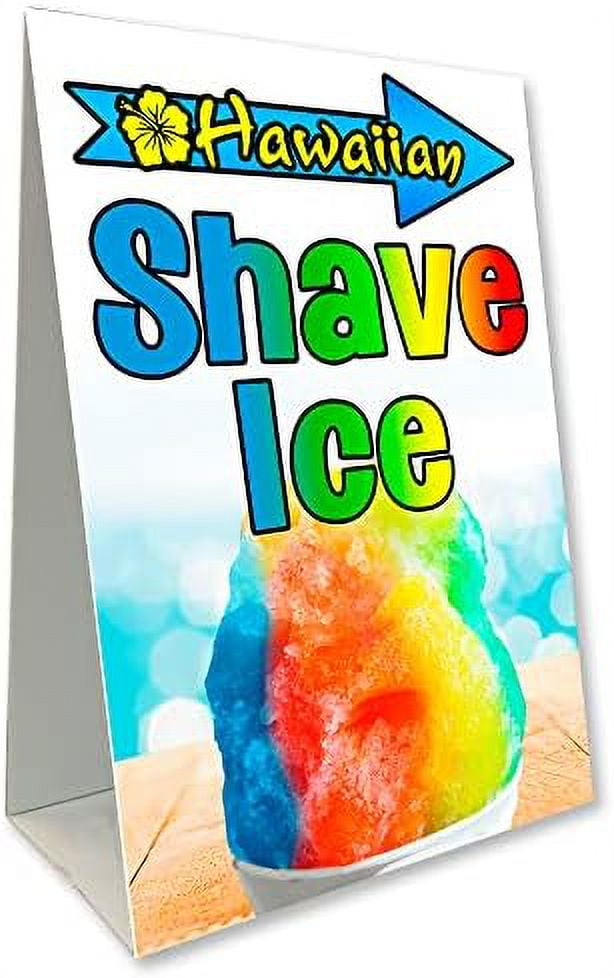 Hawaiian Shave Ice Economy A-Frame Sign 24" Wide x 36" Tall, Plastic ...