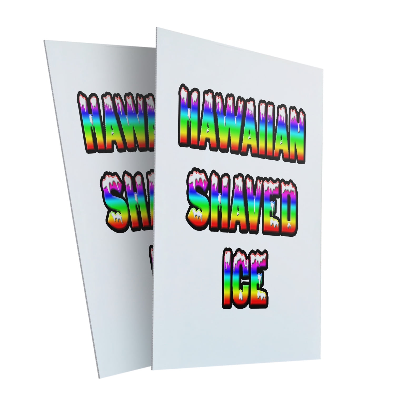 Hawaiian Shaved Ice (2-PACK) 24" x 36" Plastic Signs | Sign Insert 4mm ...