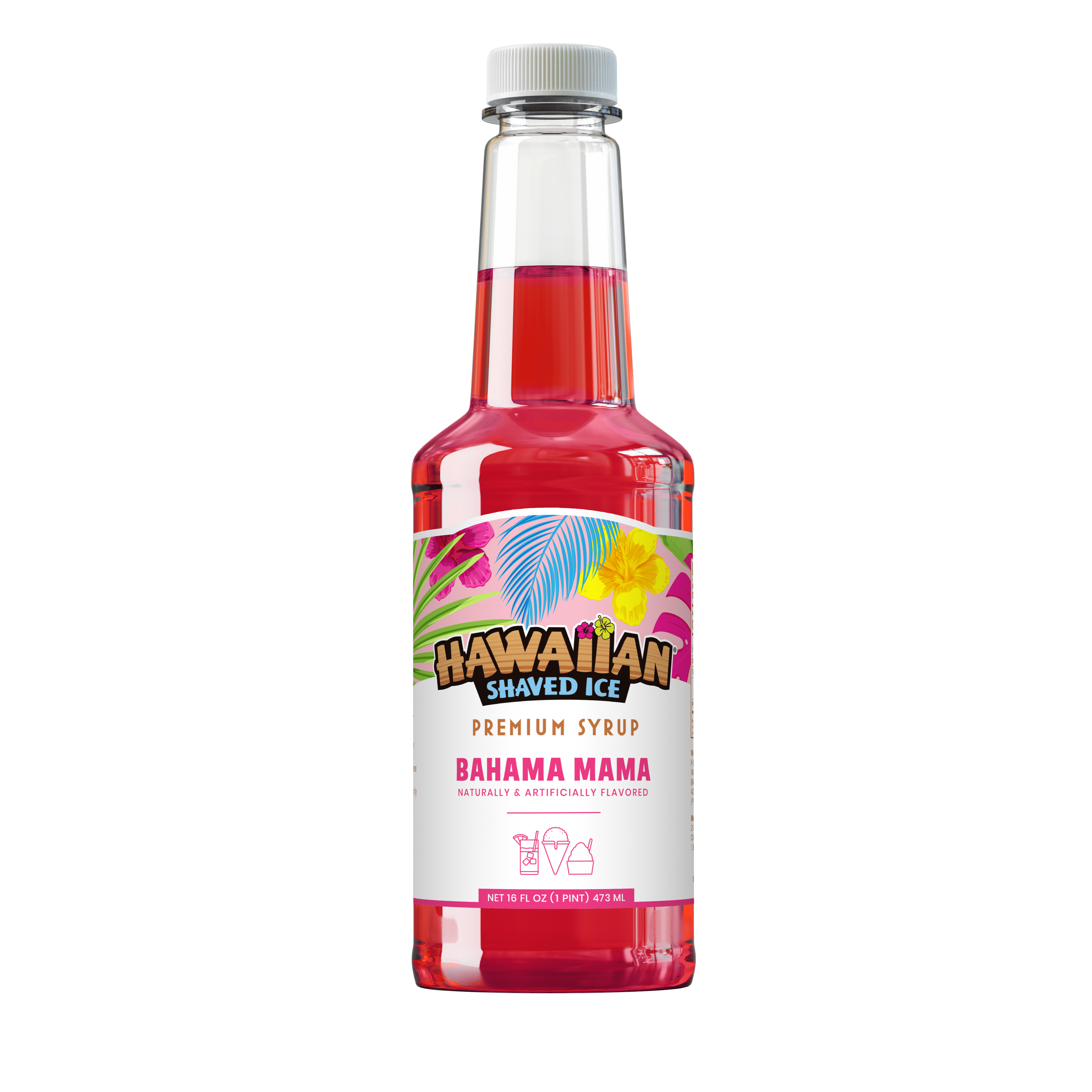 Premium Bahama Mama Hawaiian Shaved Ice Snow Cone Syrup (Pint ...