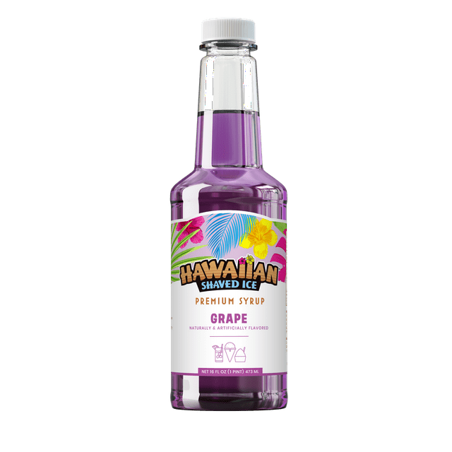 Hawaiian Shaved Ice Premium Grape Flavor Slushy Icee Syrup, 16 fl oz ...