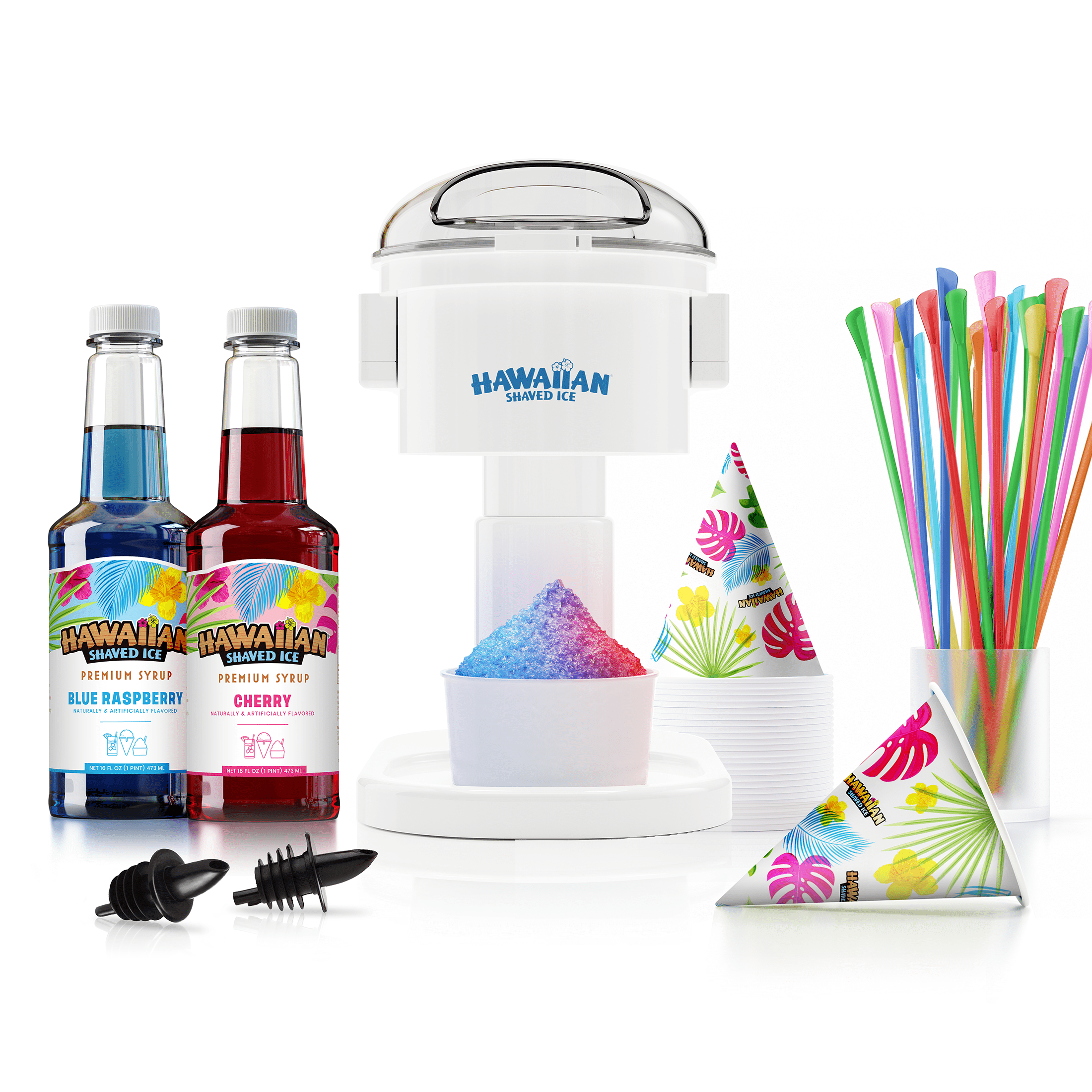 Hawaiian Shaved Ice Snow Cone Maker, Electric Machine with Syrups, Kid ...