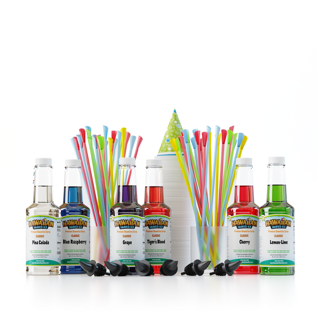 Hawaiian Shaved Ice Snow Cone And Slushie Syrup 6 Flavor Fun Pack