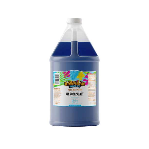 Hawaiian Shaved Ice Blue Raspberry Flavored Snow Cone Syrup, 1 Gallon ...