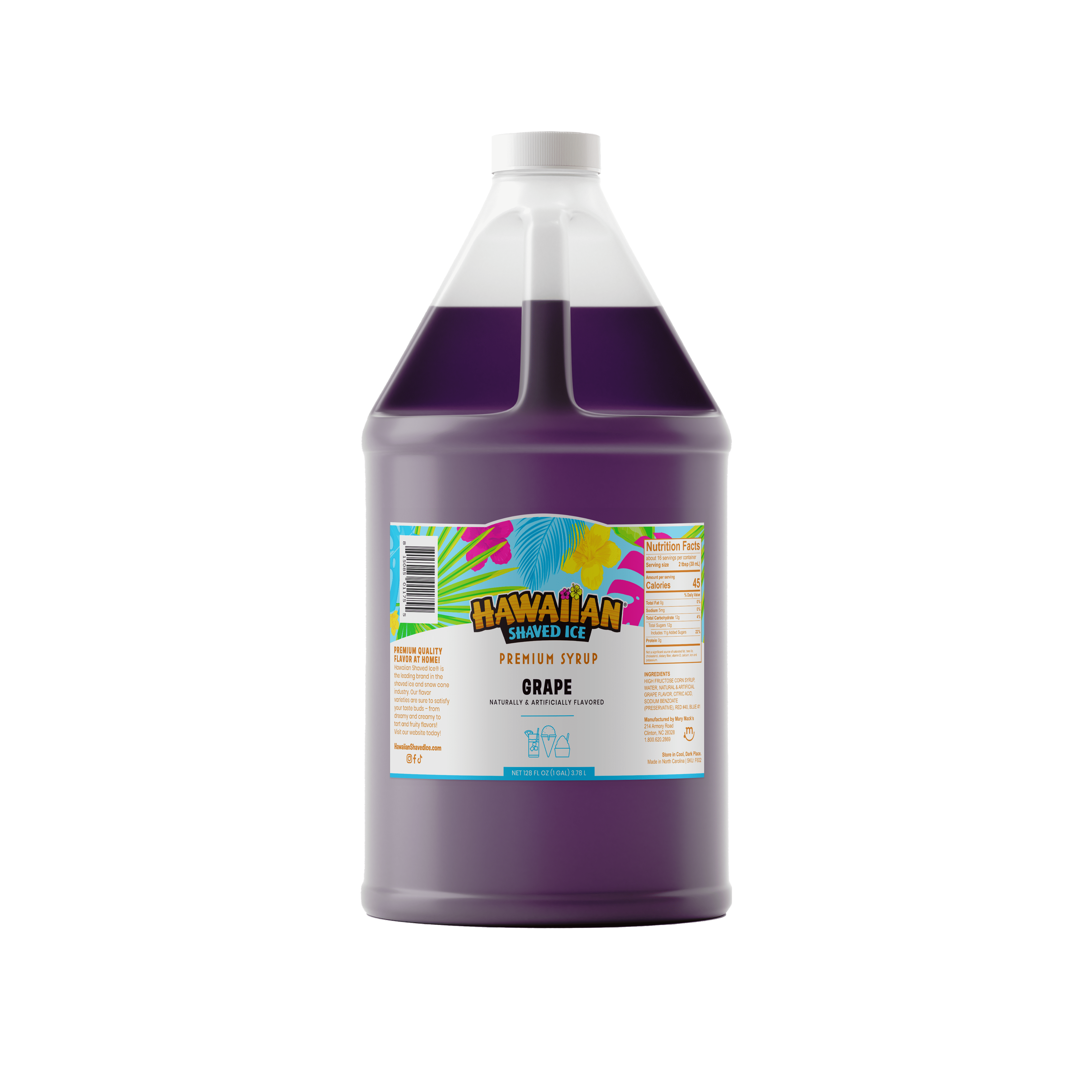 Hawaiian Shaved Ice - Grape Flavor Snow Cone Syrup (Gallon) - Walmart.com