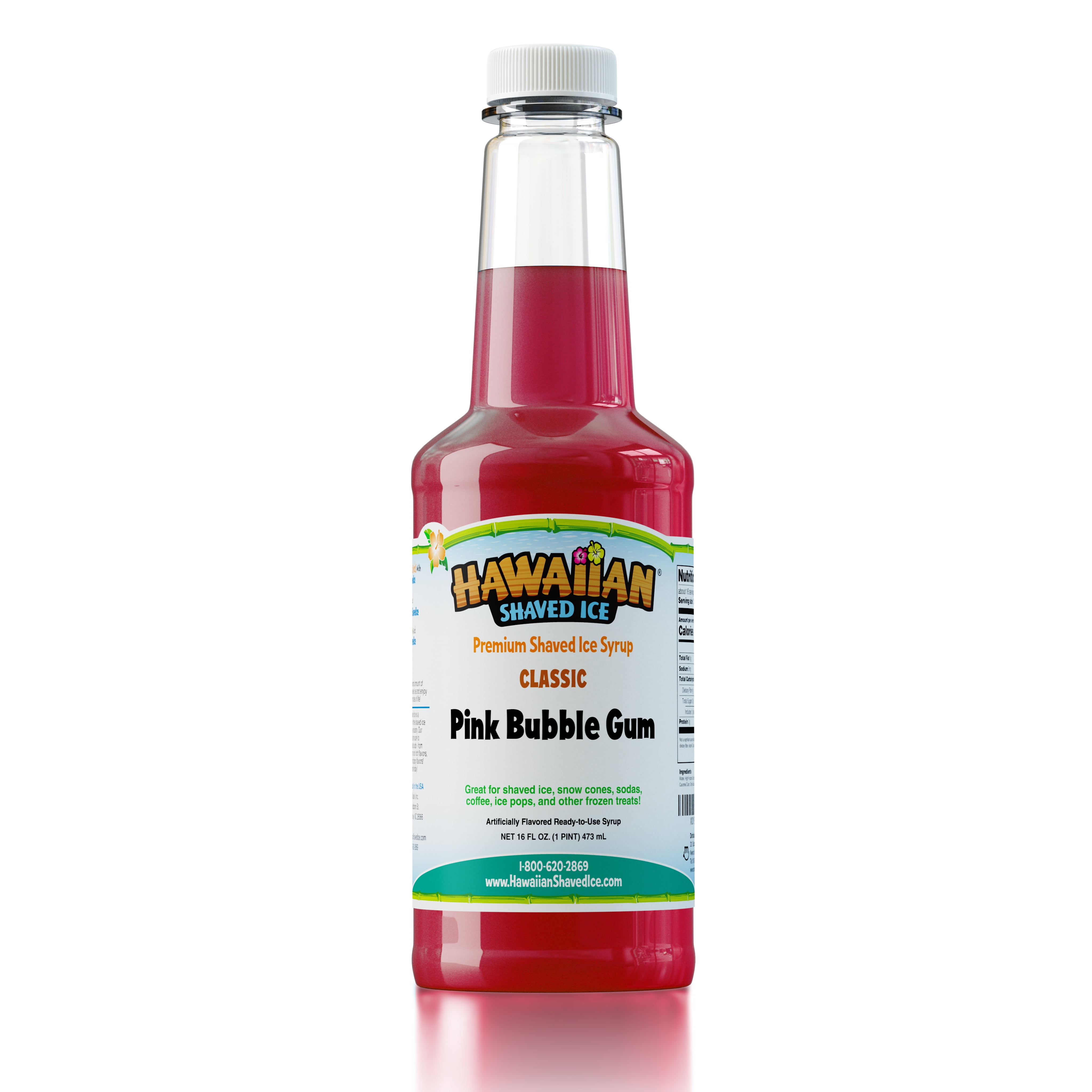Hawaiian Shaved Ice Machine Flavoring Pink Bubble Gum Snow Cone Syrup
