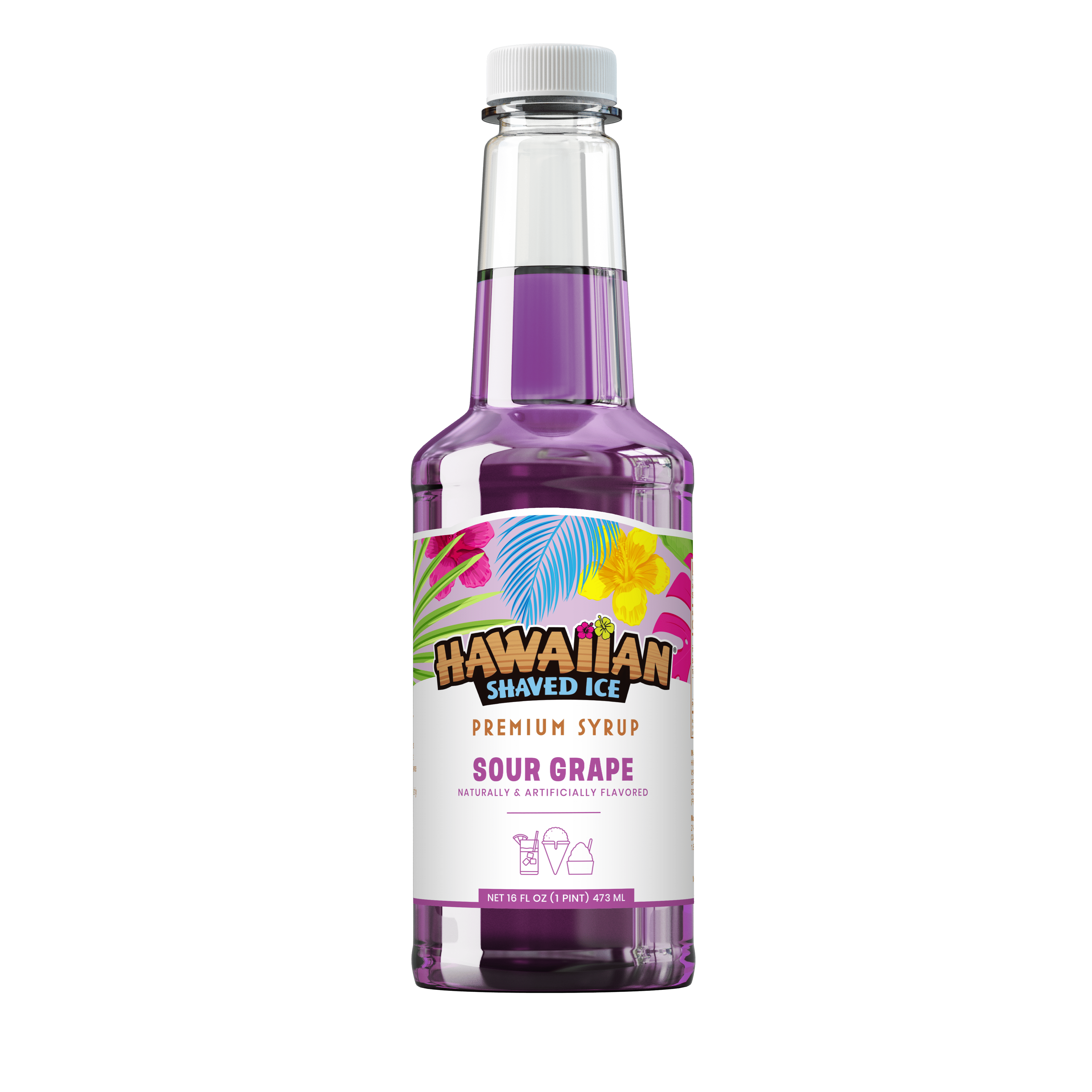 Hawaiian Shaved Ice Sour Grape Flavor Snow Cone Syrup, 1 Pint - Walmart.com