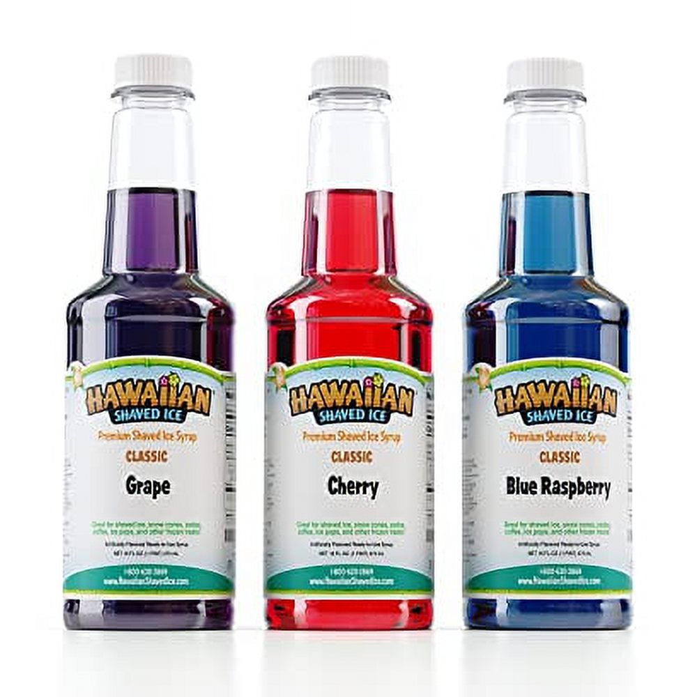 Hawaiian Shaved Ice Syrup Assortment, 3 - 16oz Bottles Of The Most ...
