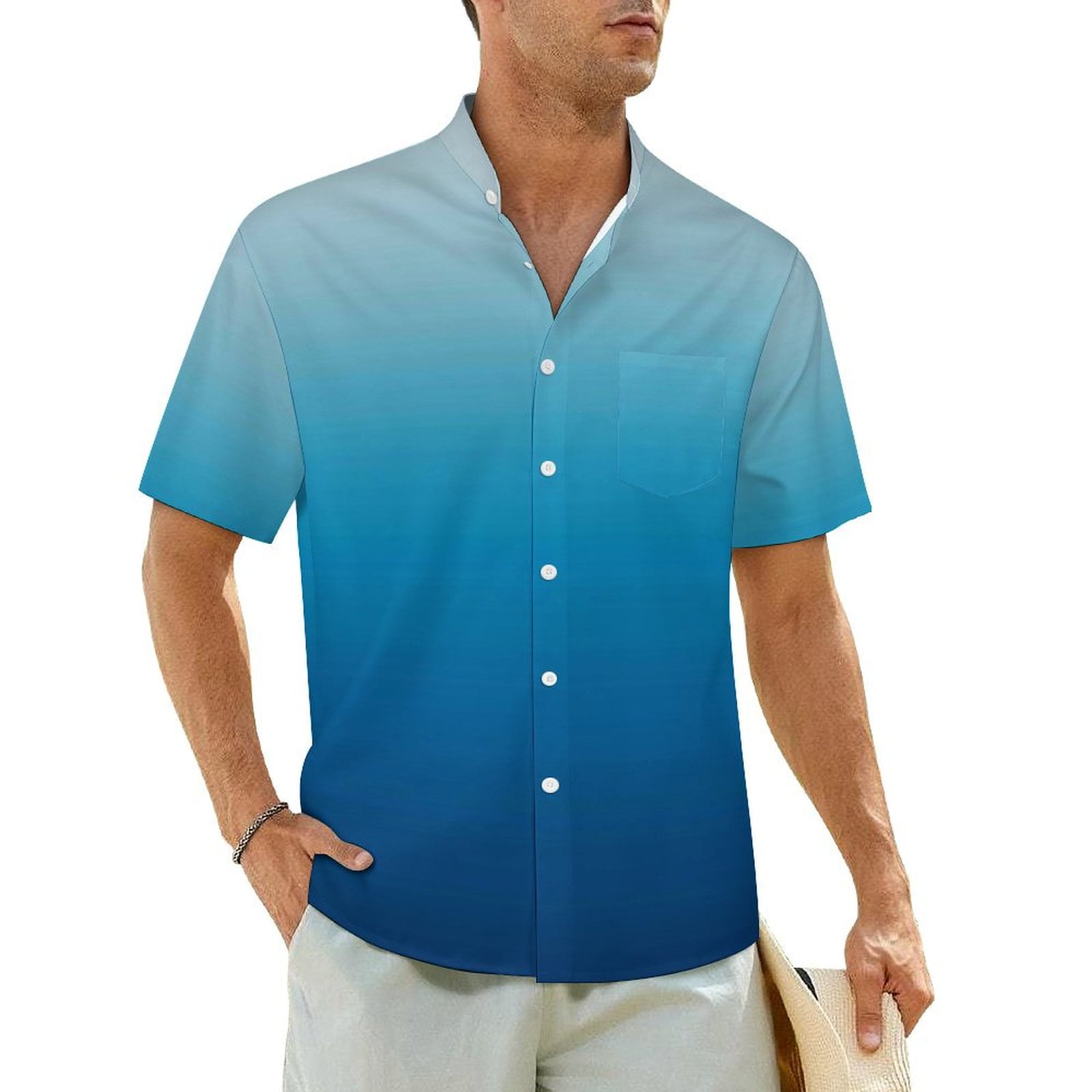 Hawaiian Shirt Beach Bright Red And Black Ombre Blouses Minimalist ...