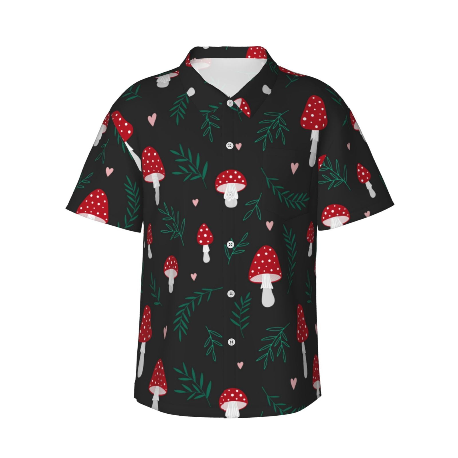 Hawaiian Shirt For Men, Amanita Mushroom (2) Casual Summer Beach Shirts ...