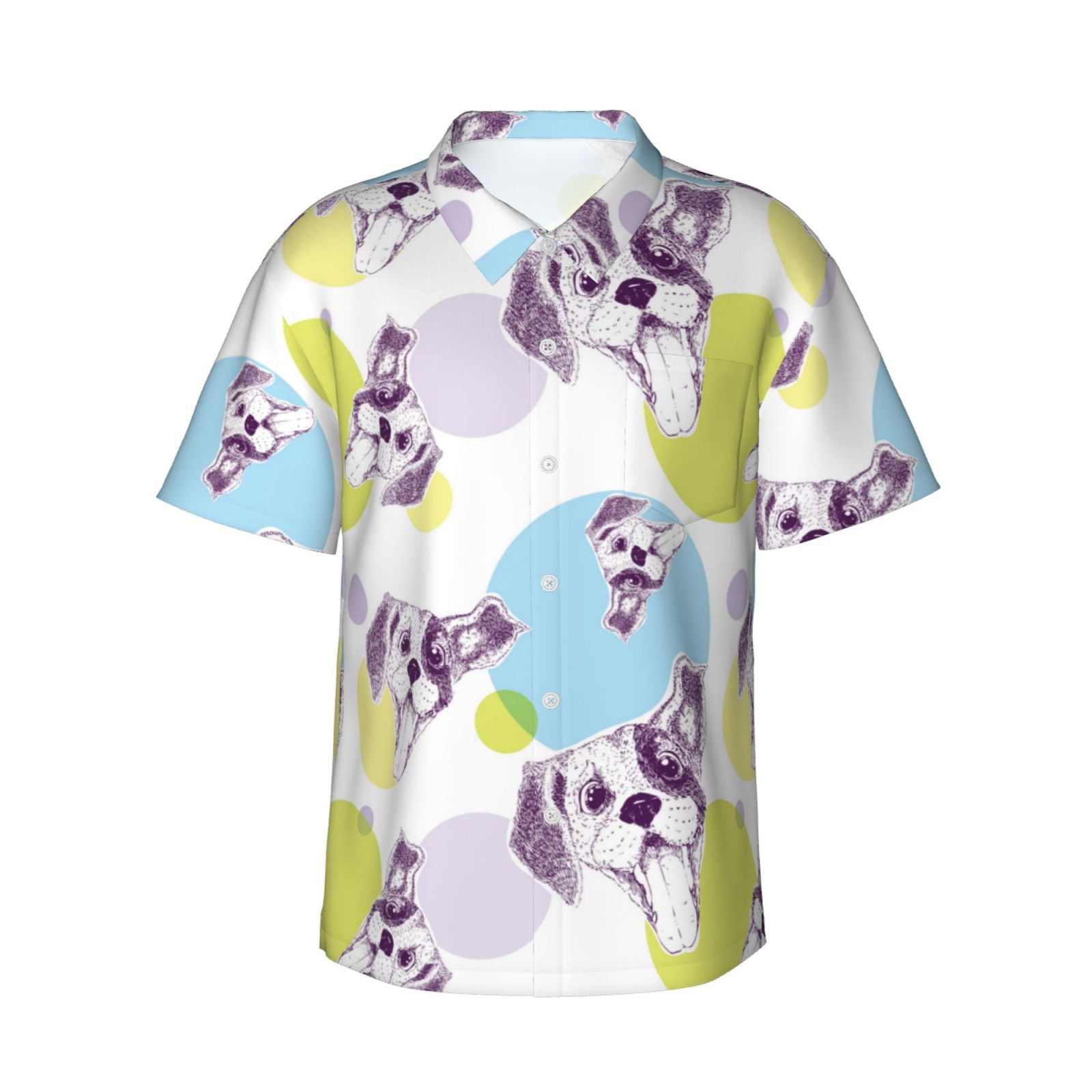 Hawaiian Shirt For Men - Beagle Cool Dog Casual Short Sleeve Button ...