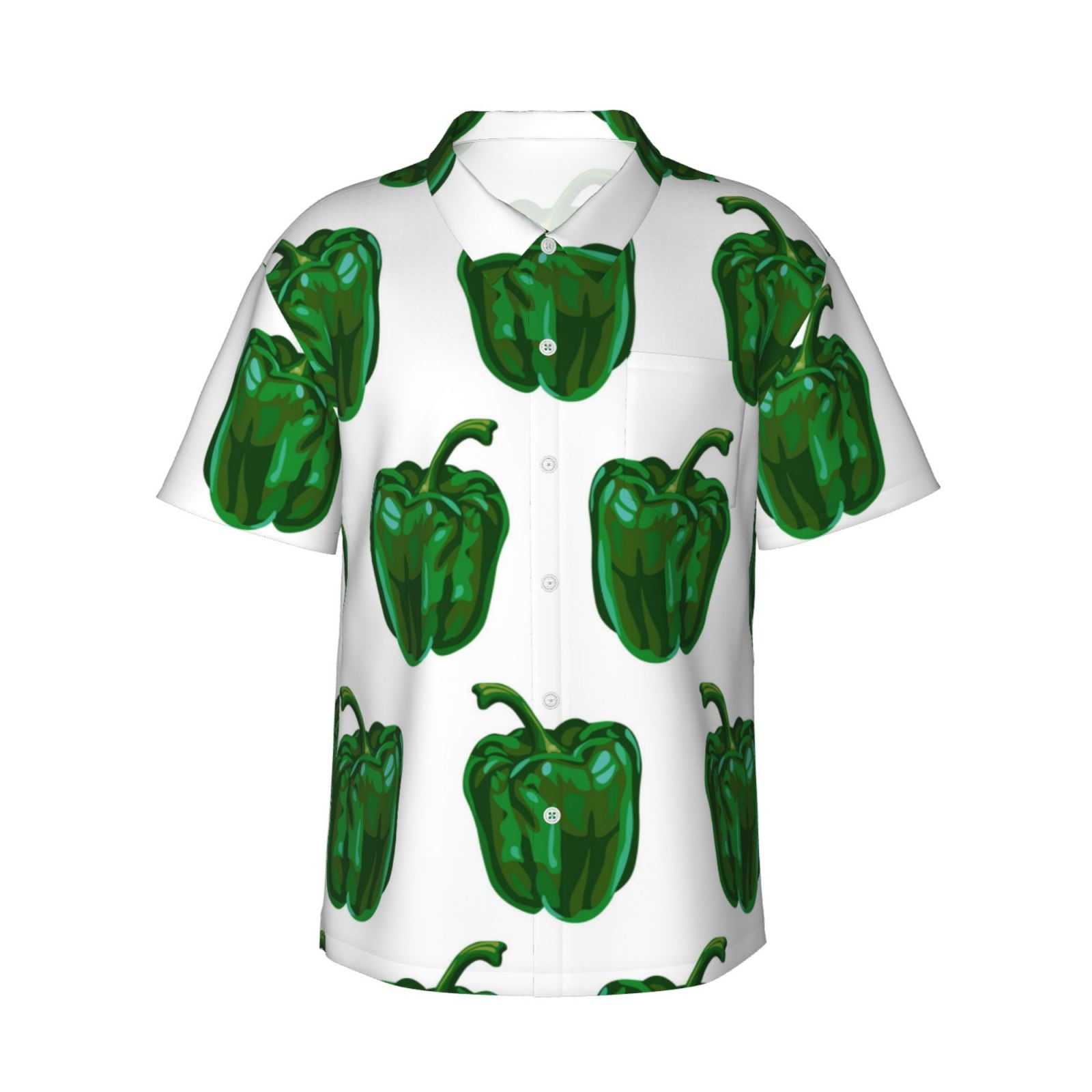 Hawaiian Shirt For Men, Bell Pepper Pattern Green Mens Button Down ...