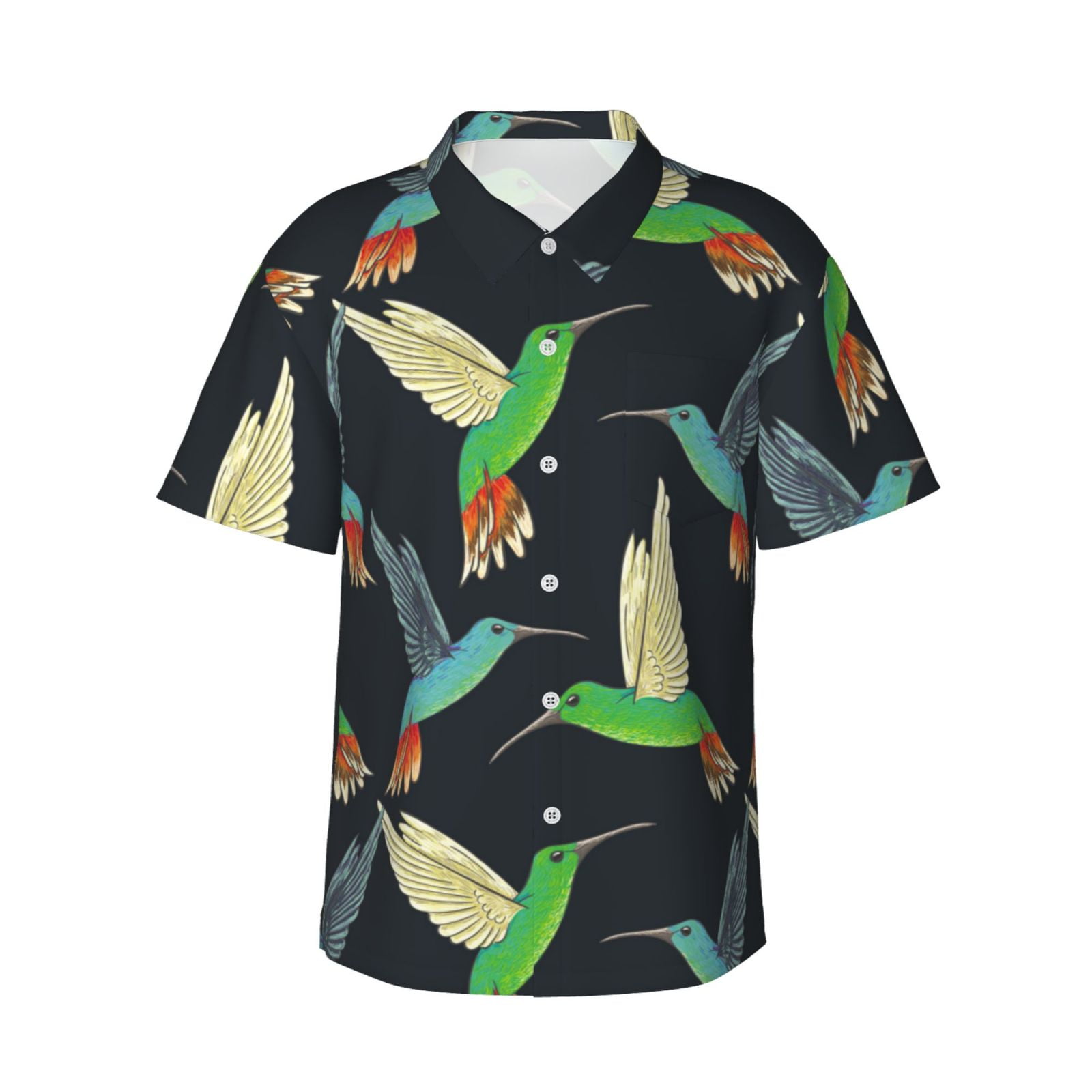 Hawaiian Shirt For Men, Blue Green Hummingbird Summer Shirts For Men ...