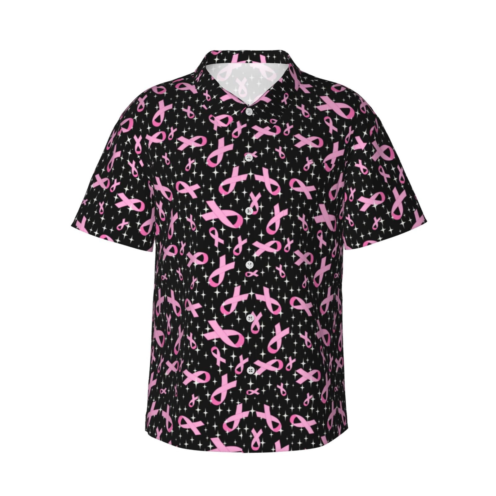 Hawaiian Shirt For Men - Breast Cancer Awareness-E Casual Short Sleeve ...