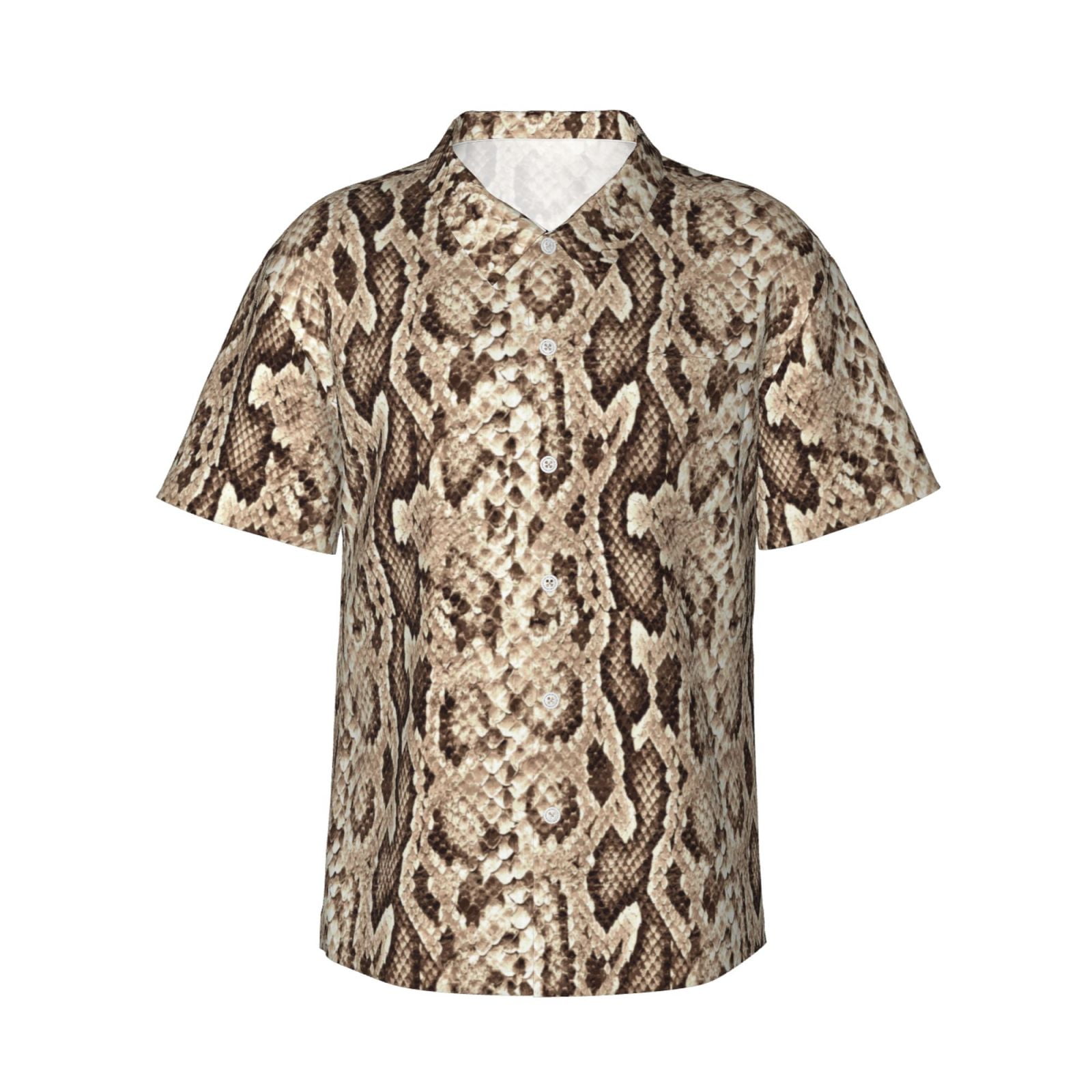 Hawaiian Shirt For Men, Camouflage Print Snake Summer Shirts For Men ...