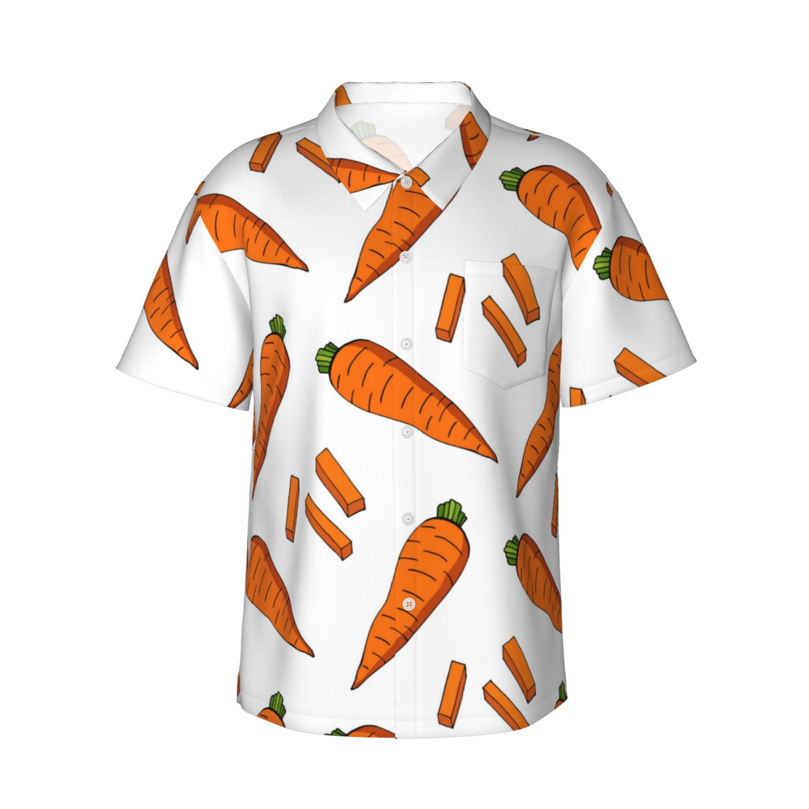 Hawaiian Shirt For Men, Carrot Sticks Pattern Mens Button Down Short ...