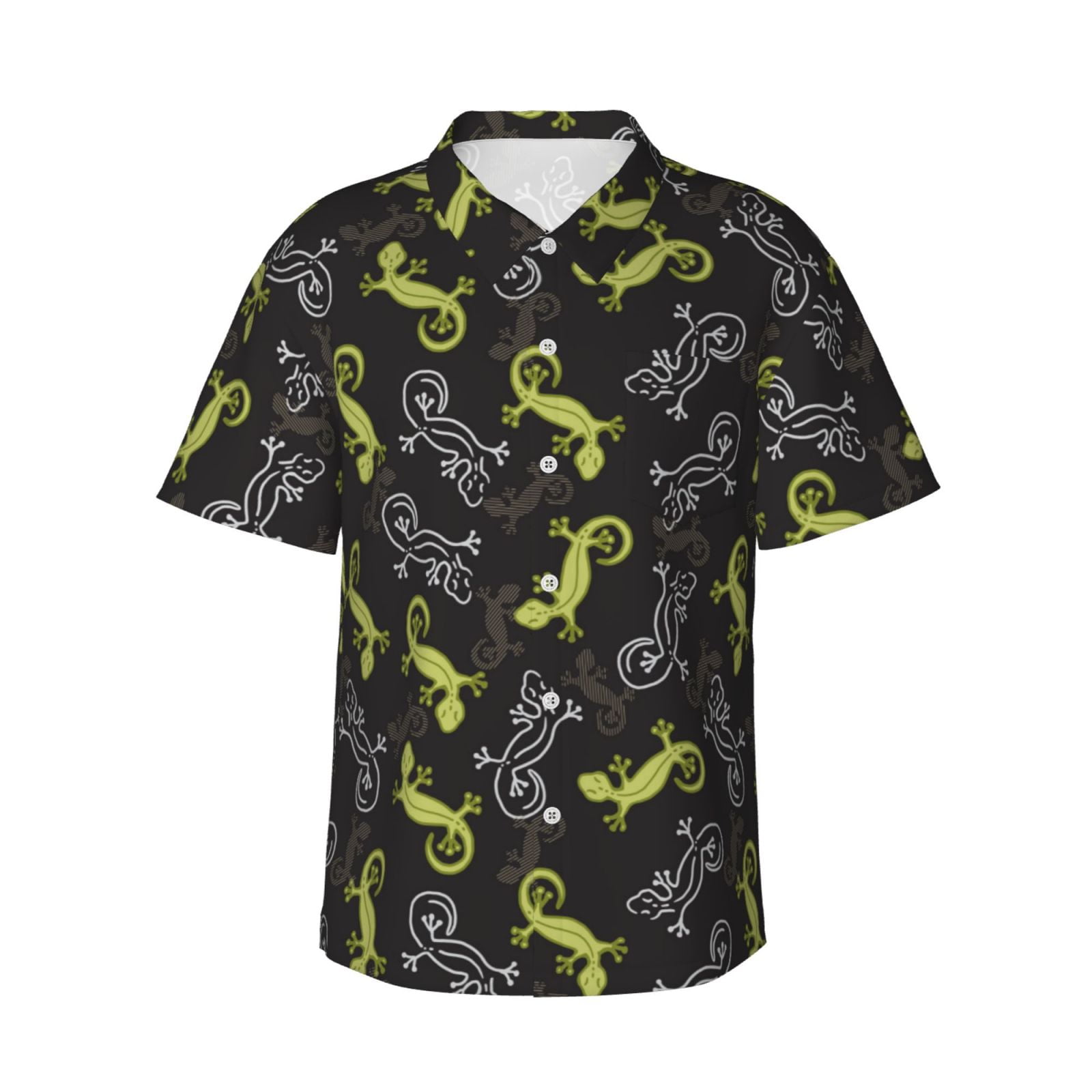 Hawaiian Shirt For Men, Cartoon Cute Lizard Gecko_A Summer Shirts For ...