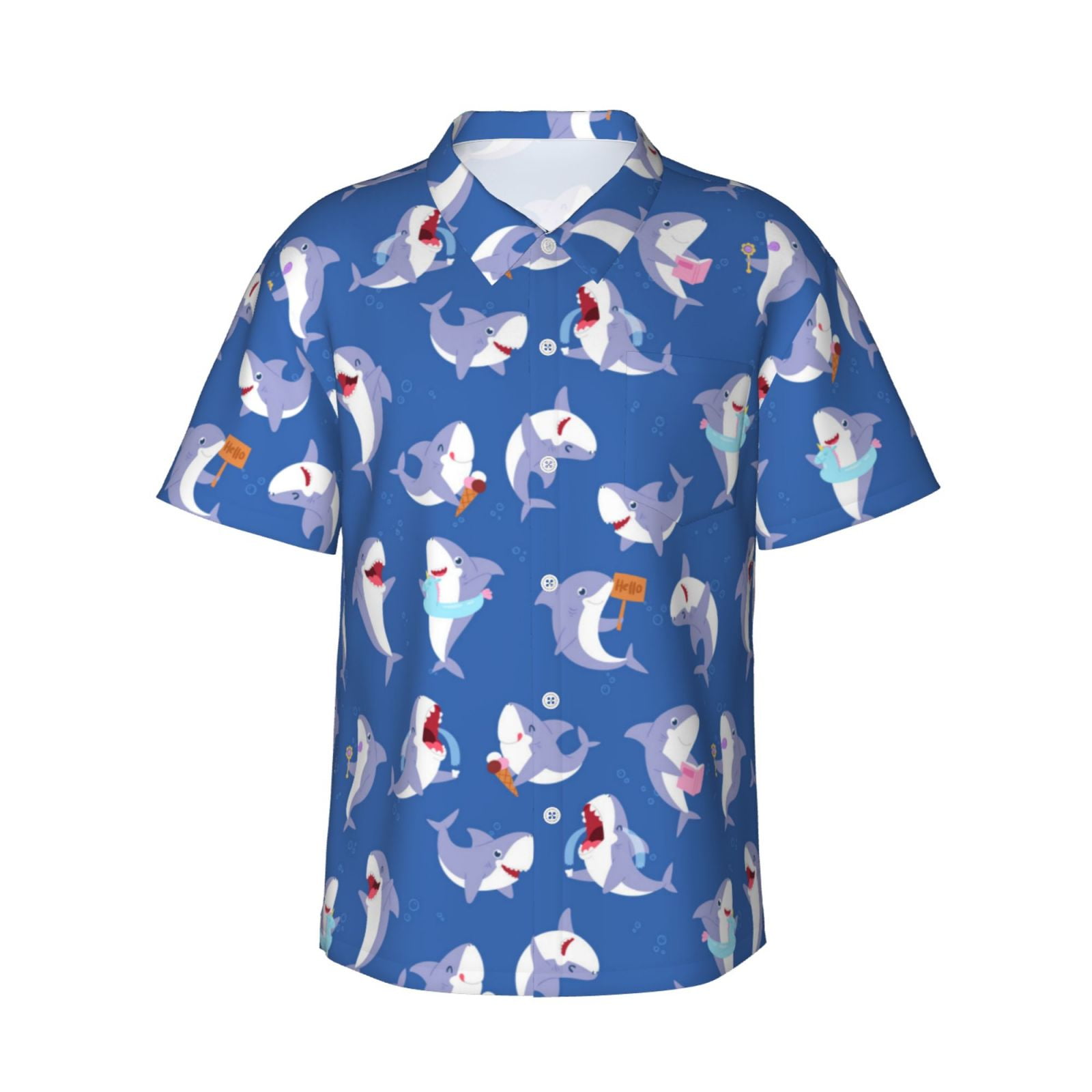 Hawaiian Shirt For Men, Cartoon Funny Happy Cute Smiling Mens Button ...