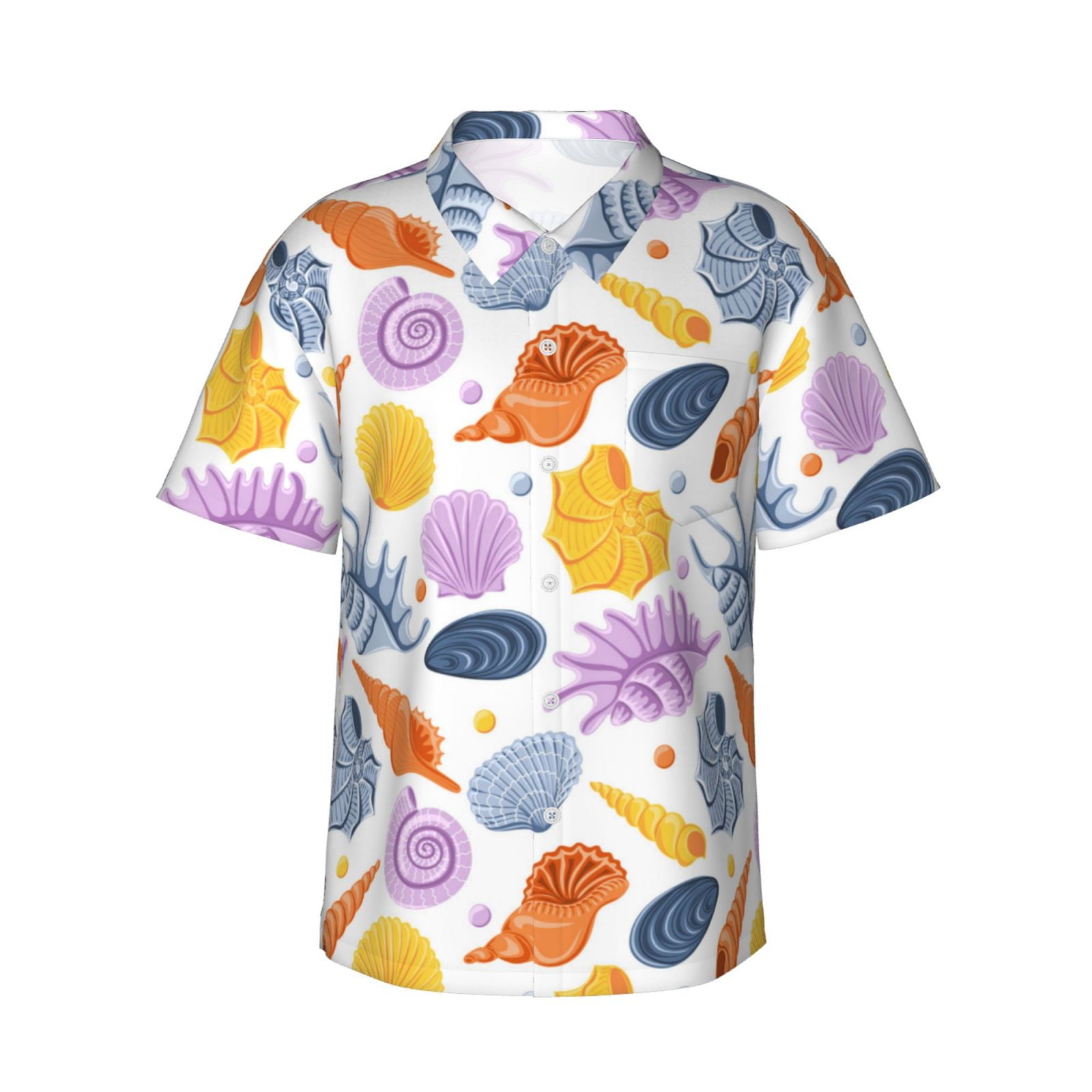 Hawaiian Shirt For Men, Cartoon Shell Conch Casual Summer Beach Shirts ...