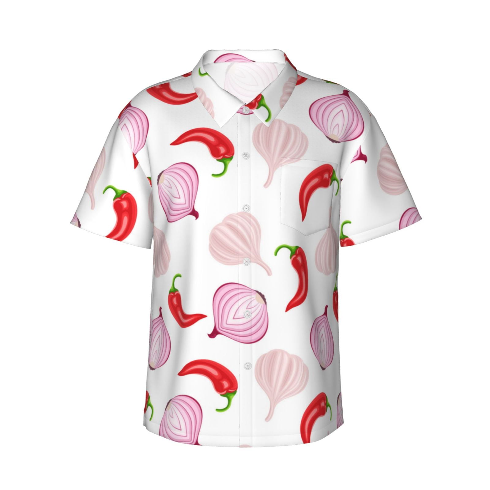 Hawaiian Shirt For Men, Chili Pepper Onion Garlic Casual Summer Beach ...