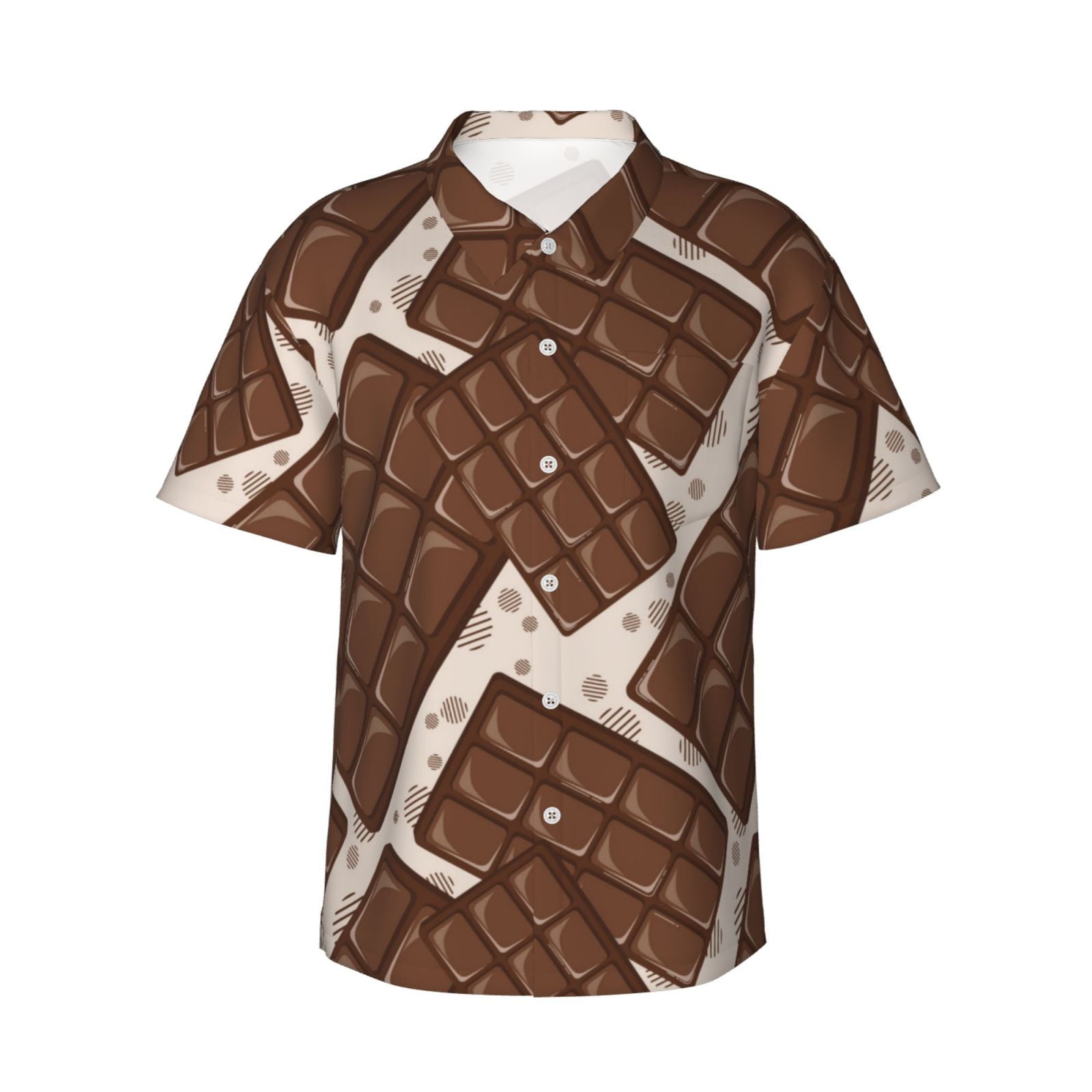 Hawaiian Shirt For Men, Chocolate Pattern Cute Casual Summer Beach ...