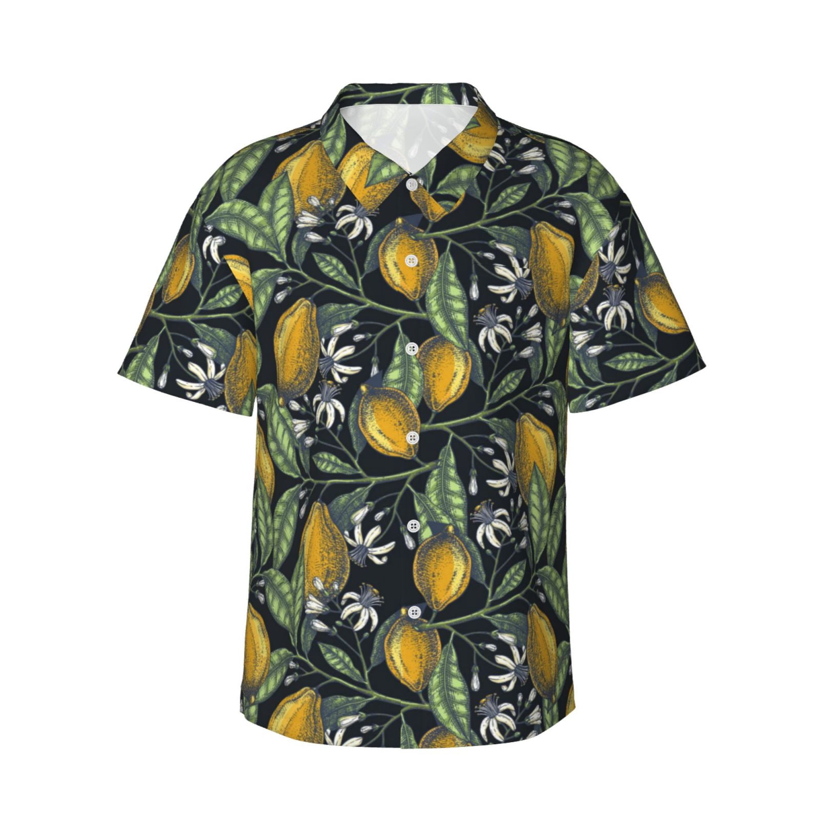 Hawaiian Shirt For Men, Citrus Fruits Elegant Lemons Summer Shirts For ...