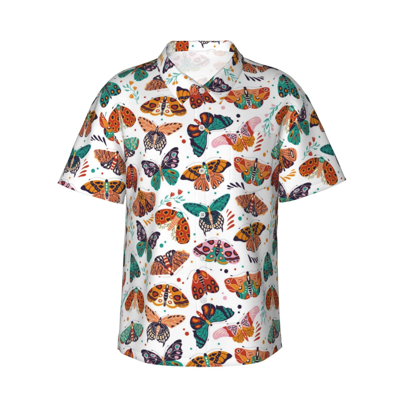Hawaiian Shirt For Men, Colorful Butterfly A Summer Shirts For Men ...
