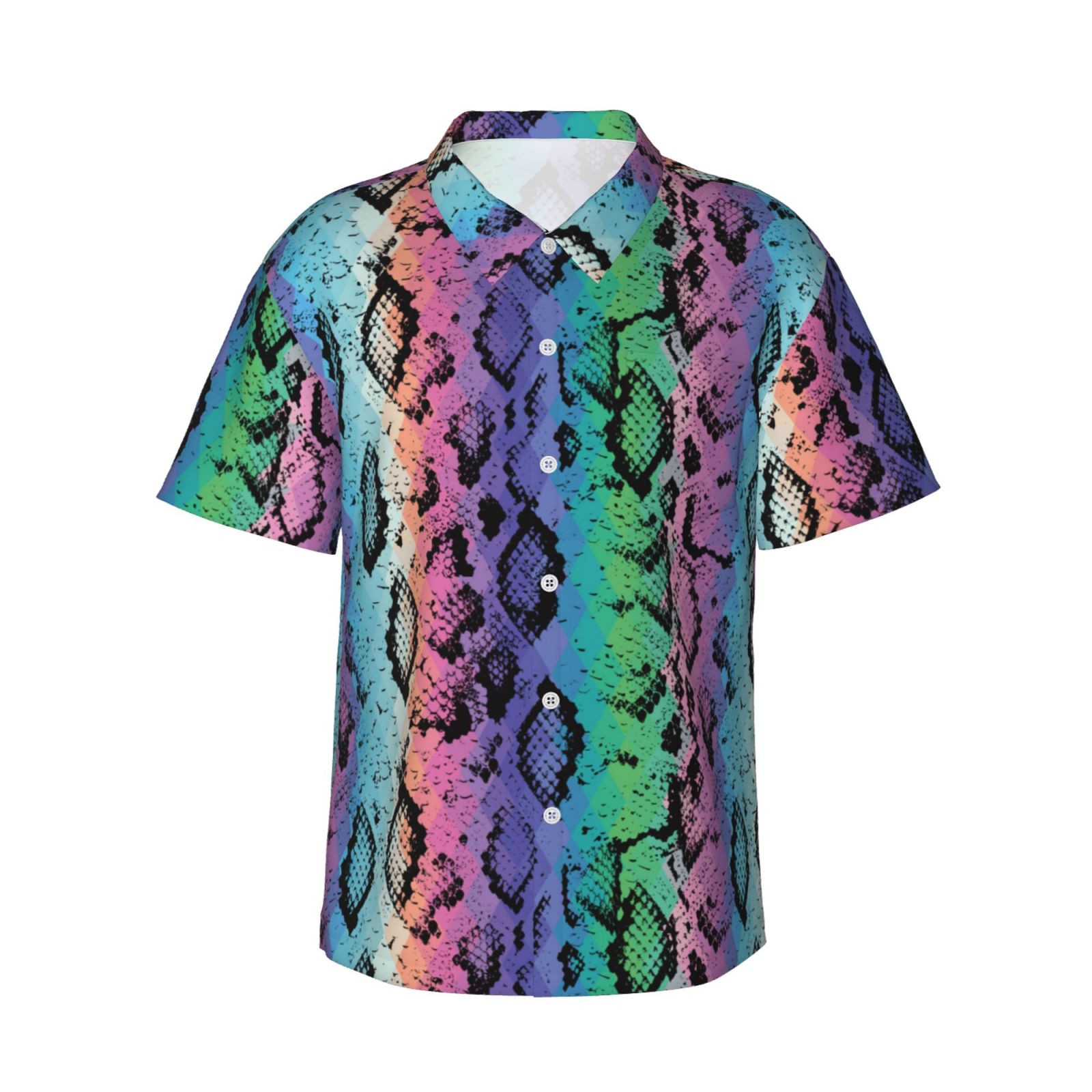 Hawaiian Shirt For Men - Colorful Leopard Print A Casual Short Sleeve ...
