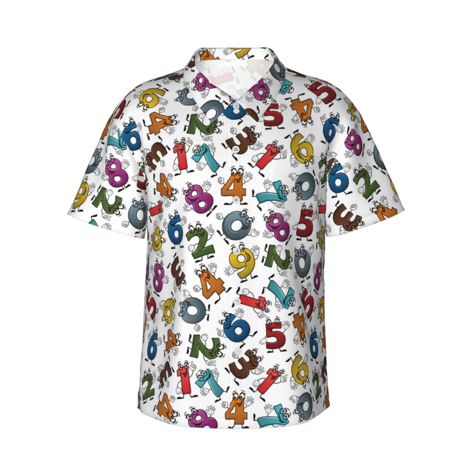 Hawaiian Shirt For Men, Colorful Numbers Summer Shirts For Men, Mens ...