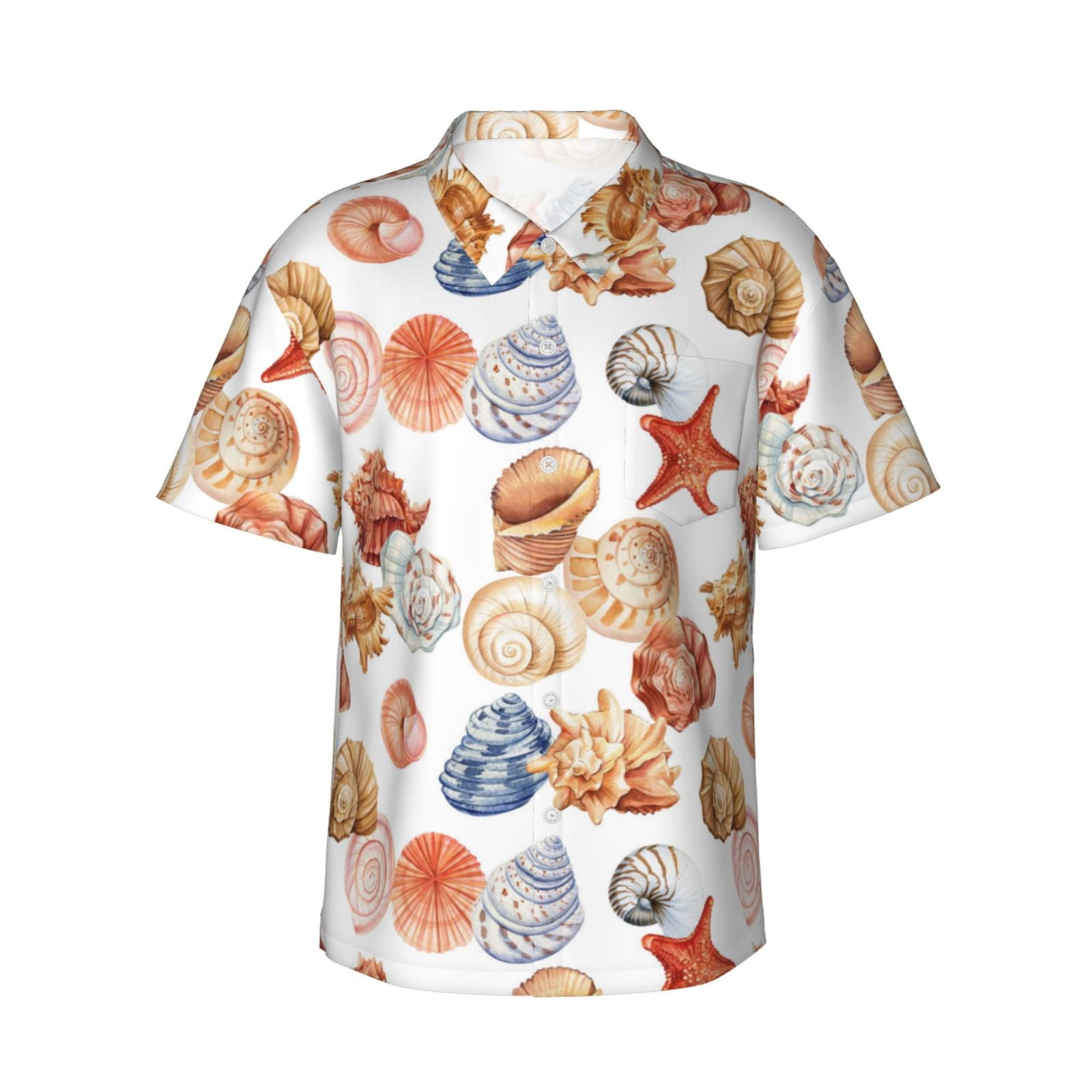 Hawaiian Shirt For Men - Conch Shell No.J935 Casual Short Sleeve Button ...