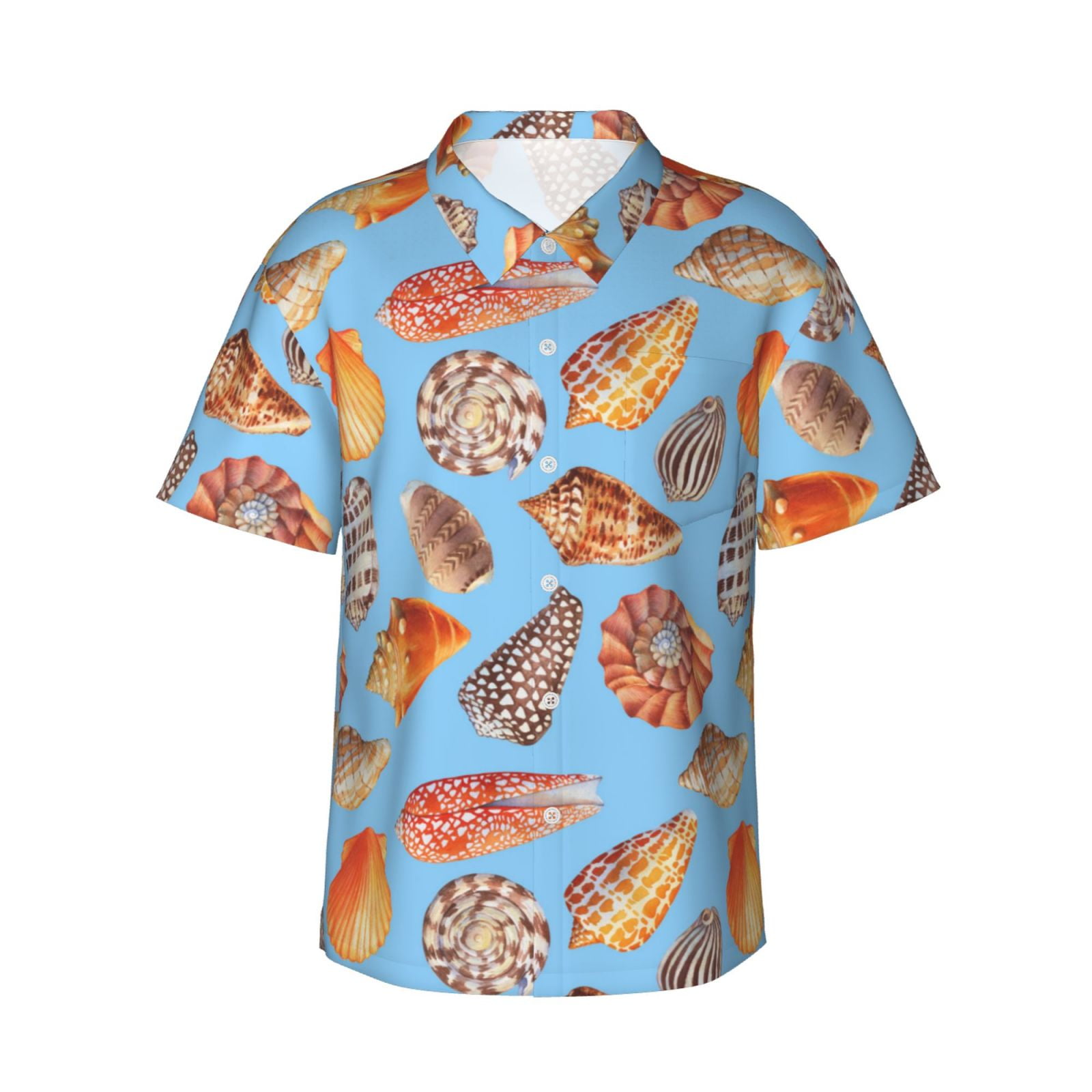 Hawaiian Shirt For Men, Conch Shell Print Summer Shirts For Men, Mens ...